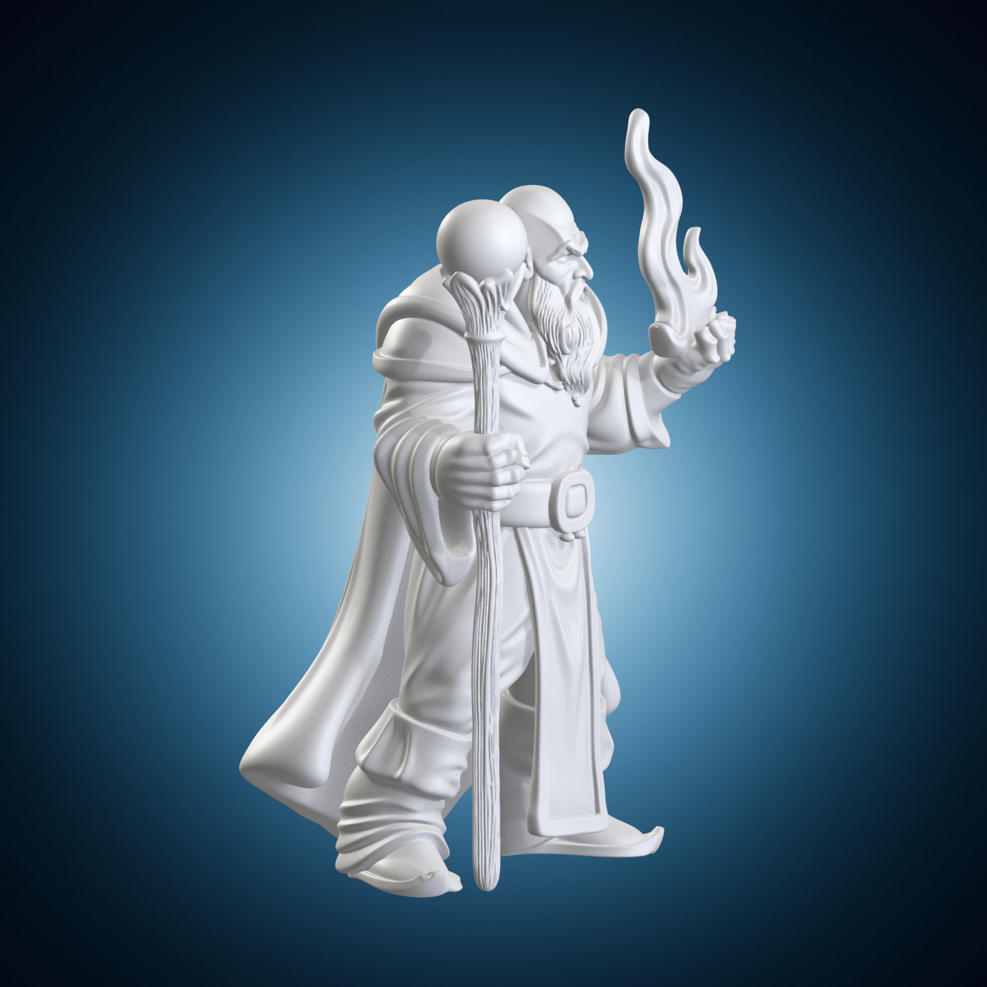 🧙 Wizard Mage Fantasy RPG Miniature on Base・ 3D File for 3D printing・Cults