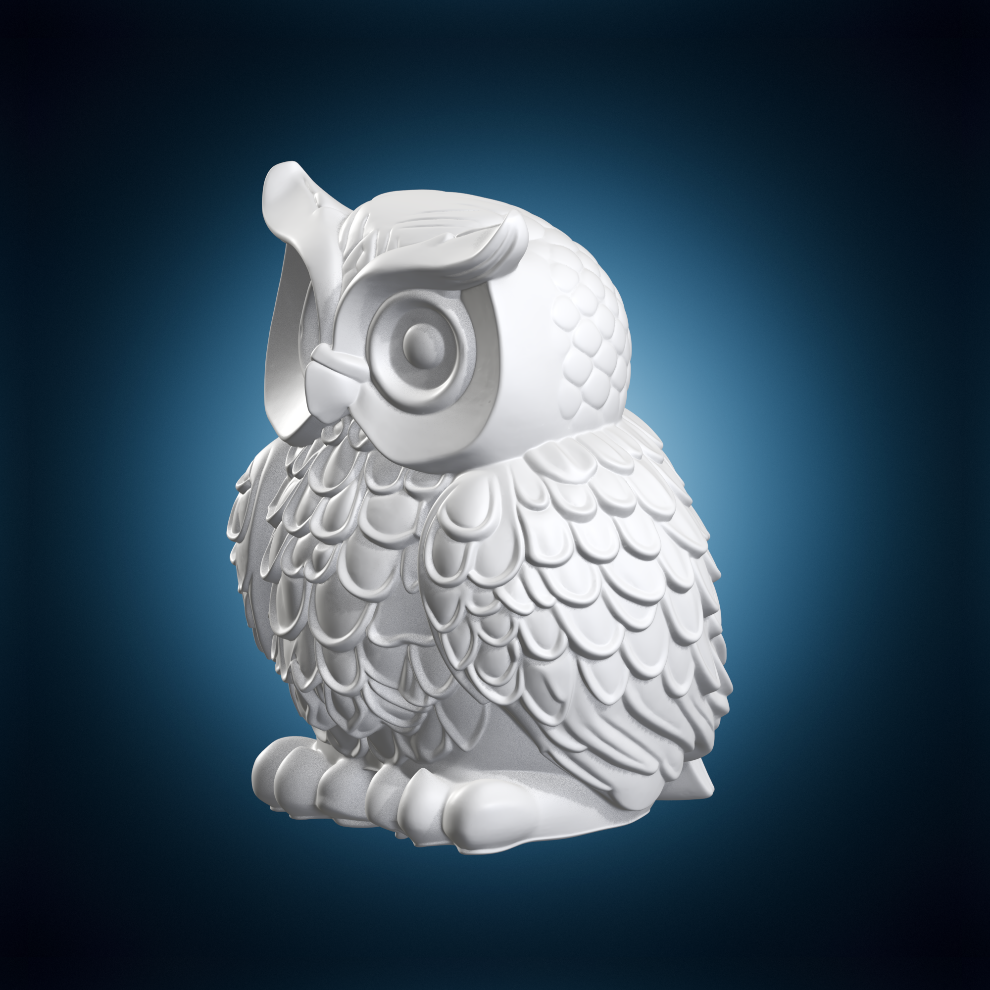 🦉 Cartoon Owl Bird Sculpture Ceramic Figure 3D Print Model STL File・ 3D ...