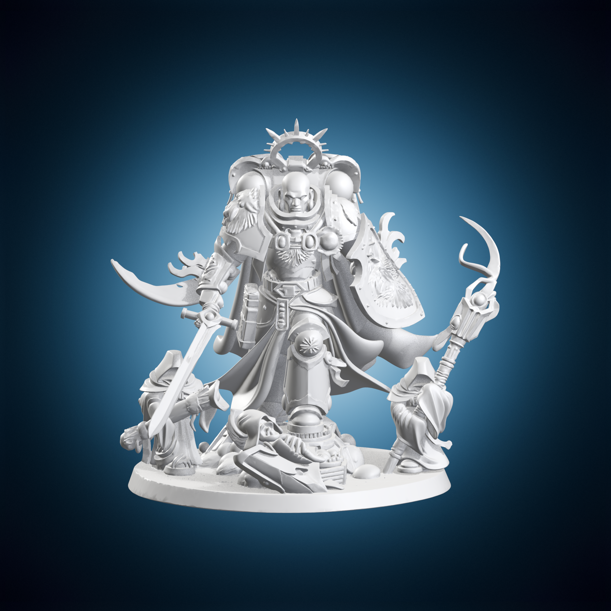 🦁 Lion El Jonson Dark Angels Primarch Statue・ 3D File for 3D printing・Cults