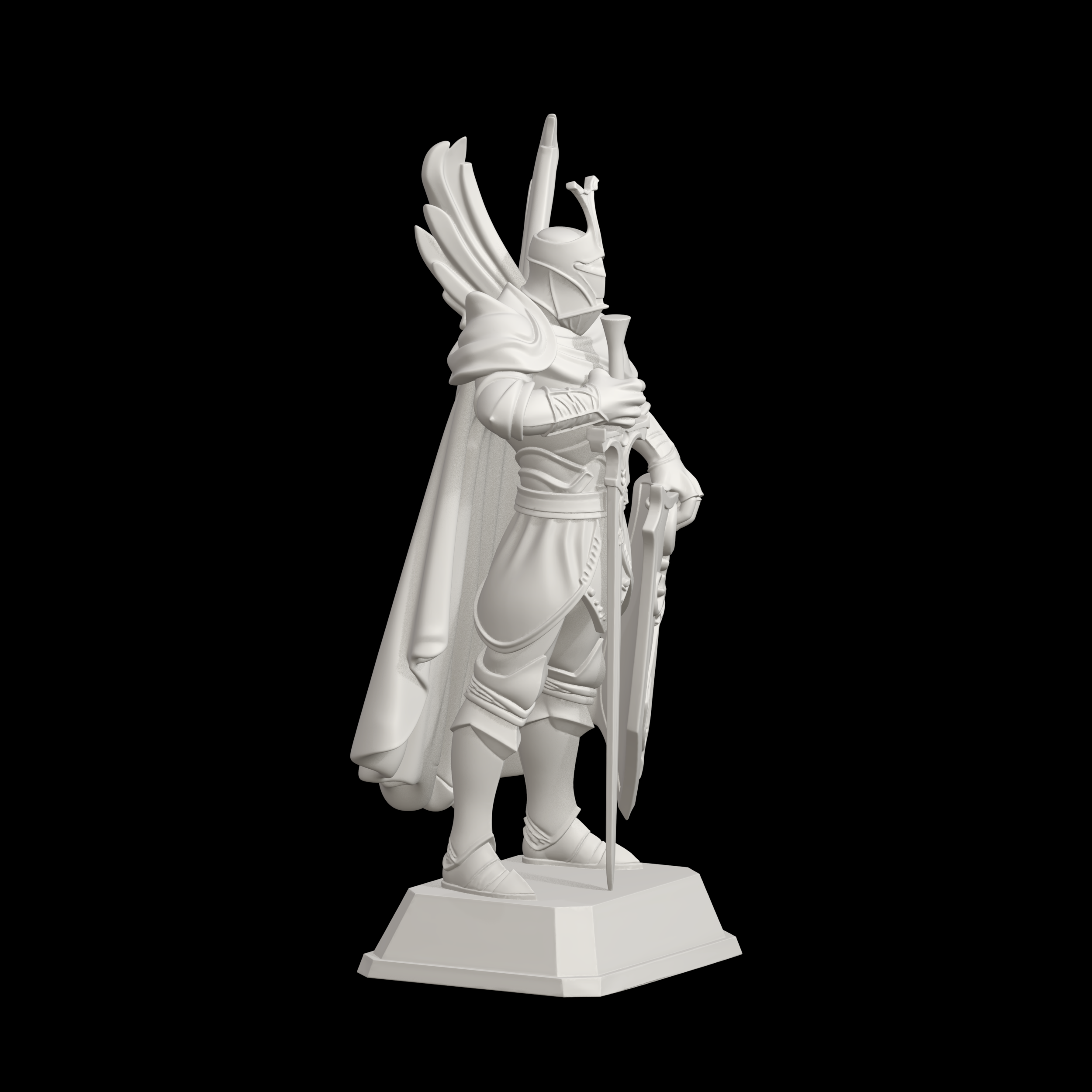 🗡️ Armored Paladin Fantasy RPG Statue On Base・ 3D File for 3D printing ...