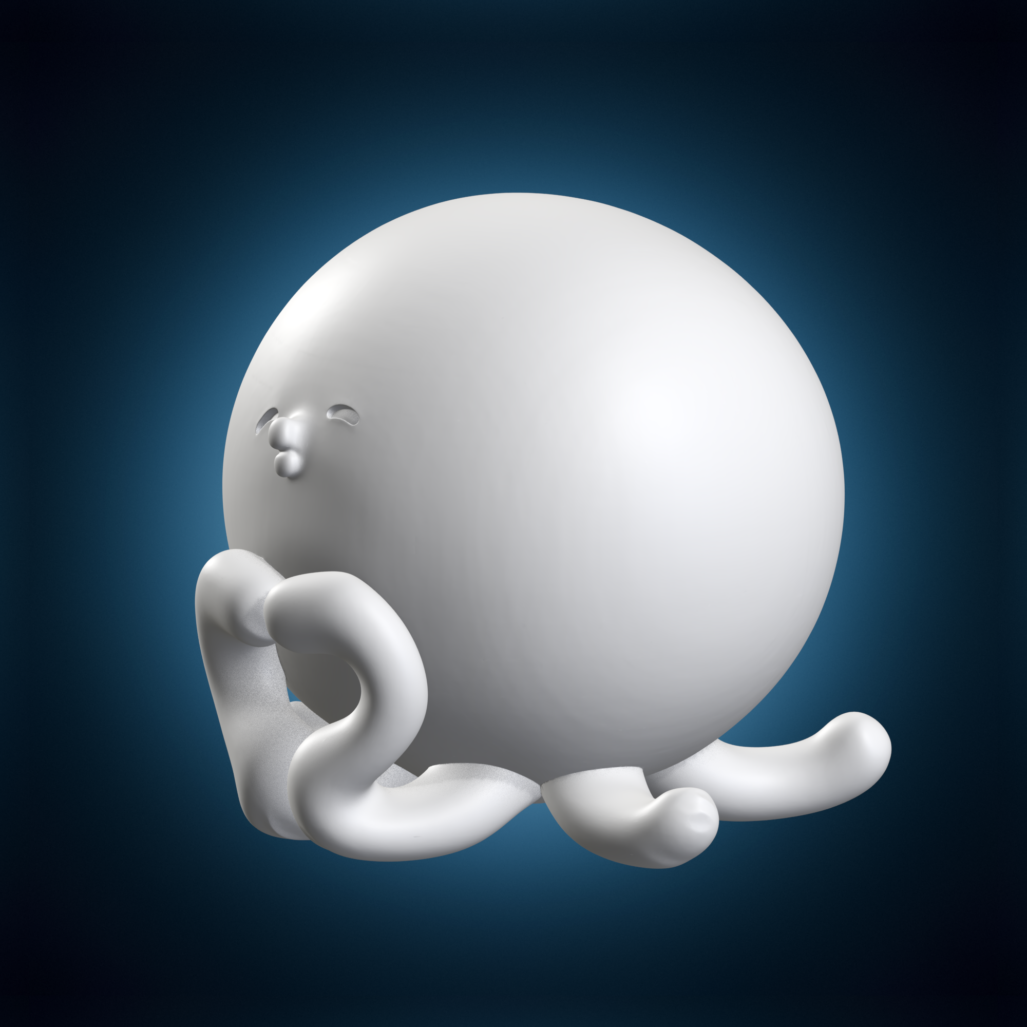 📁 Cartoon-octopus-heart-shape-tentacles-figurine 3D Print Model STL ...