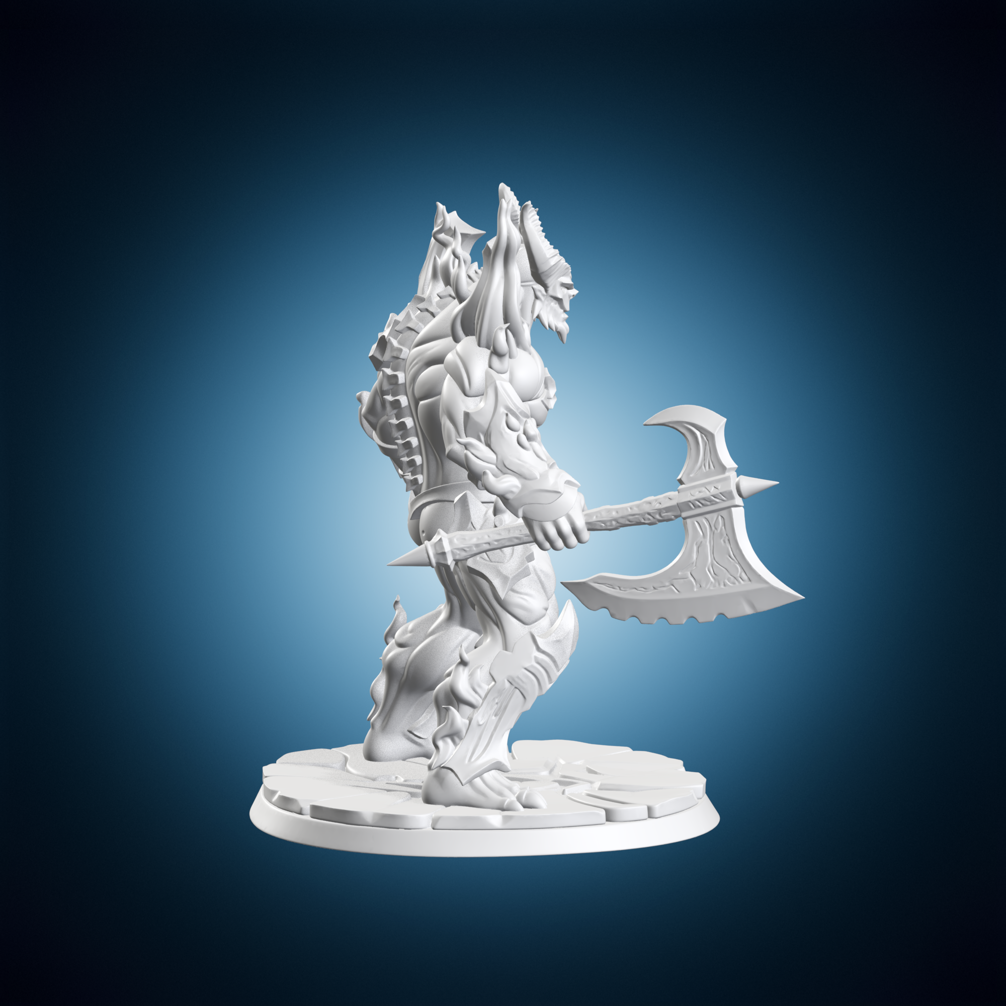 🪓 Moloch Abyssal Demon Lord with Battle Axe Fantasy Monster Miniat・ 3D ...