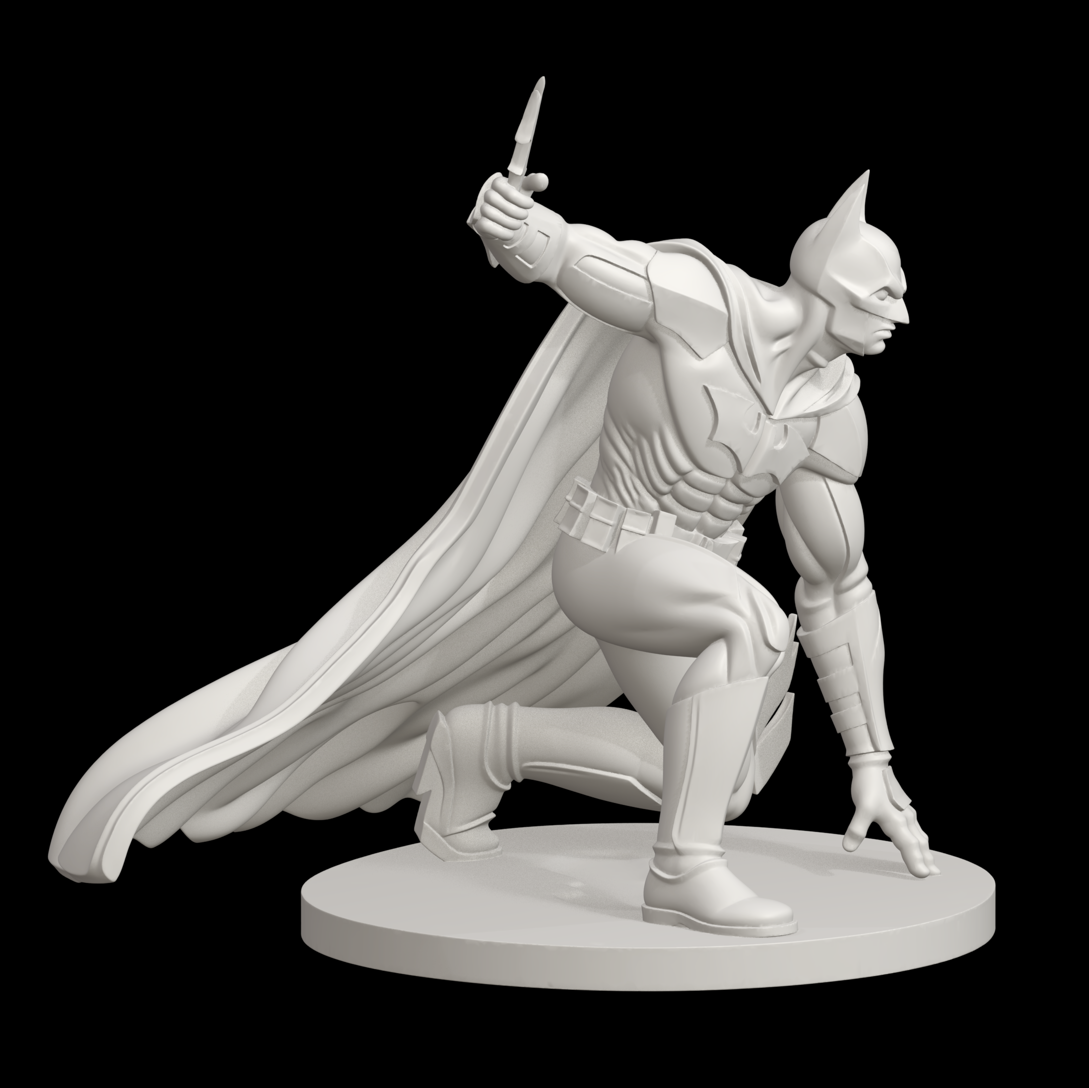 🦸 Batman Arkham Statue With Batarang On Base・ 3D ファイル（3Dプリント用）・Cults