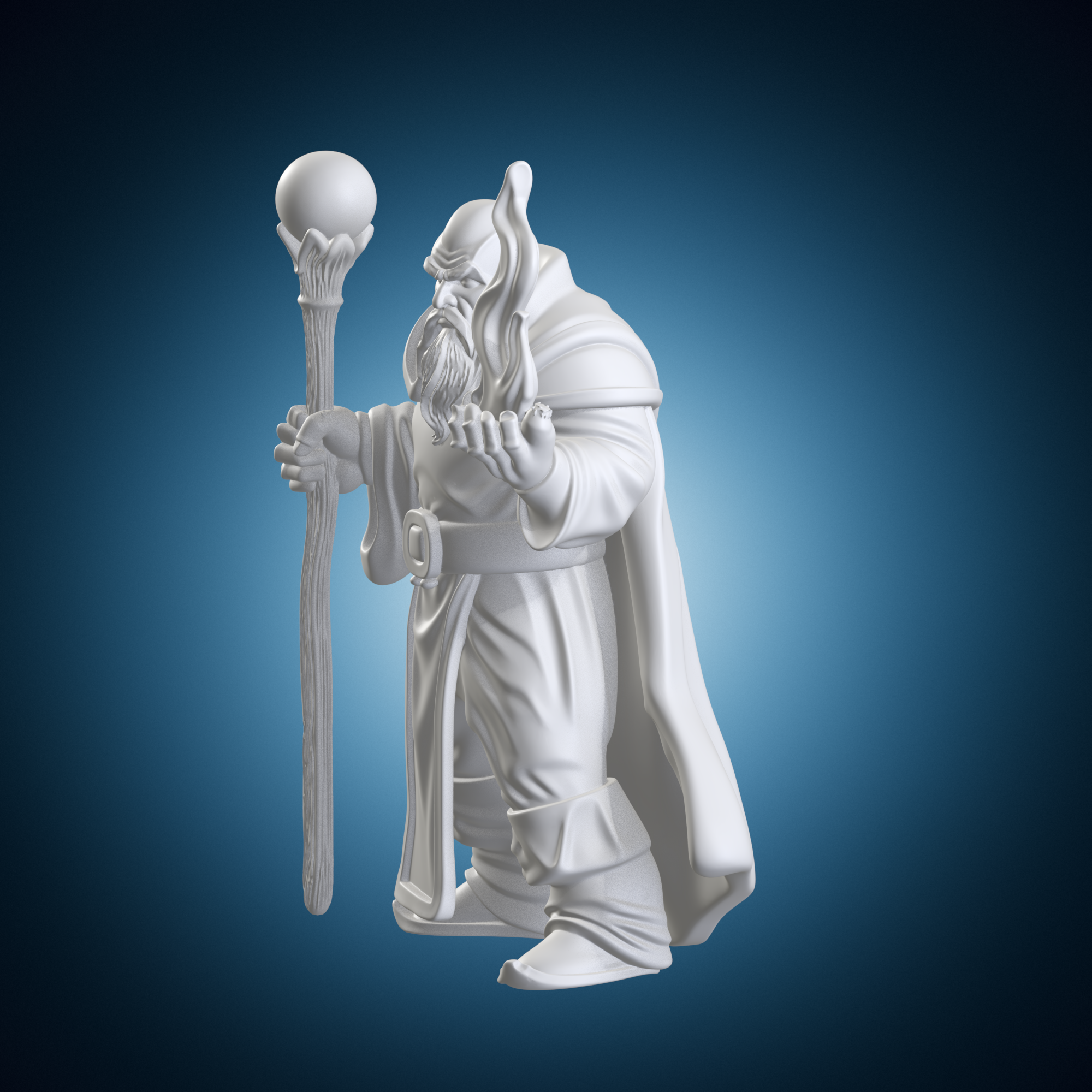 🧙 Wizard Mage Fantasy RPG Miniature on Base・ 3D File for 3D printing・Cults