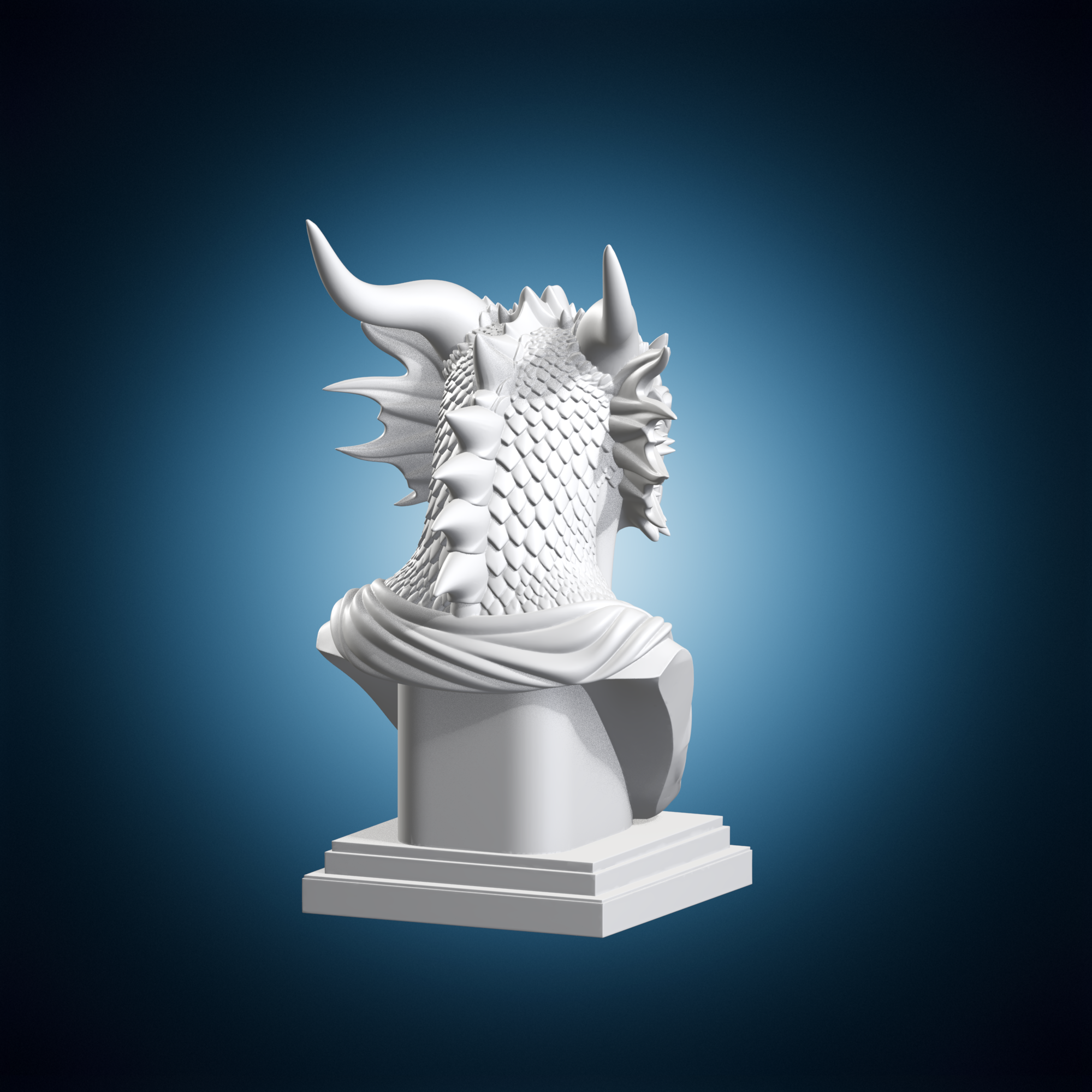 🐉 Detailed Dragon Head Sculpture・ 3D File for 3D printing・Cults