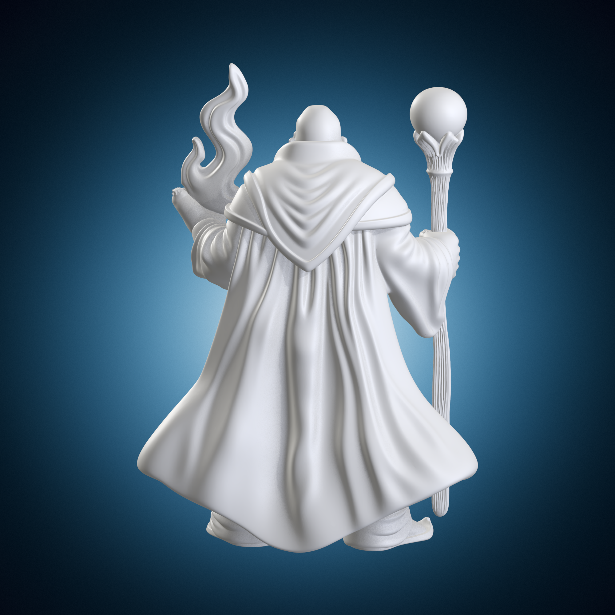 🧙 Wizard Mage Fantasy RPG Miniature on Base・ 3D File for 3D printing・Cults