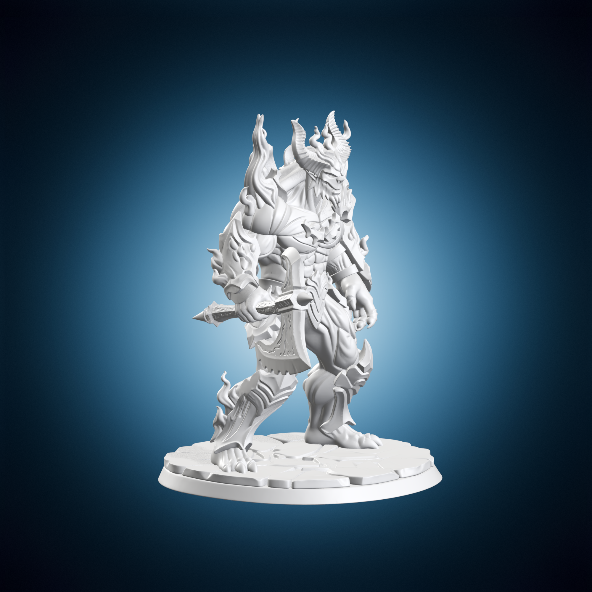 🪓 Moloch Abyssal Demon Lord with Battle Axe Fantasy Monster Miniat・ 3D ...