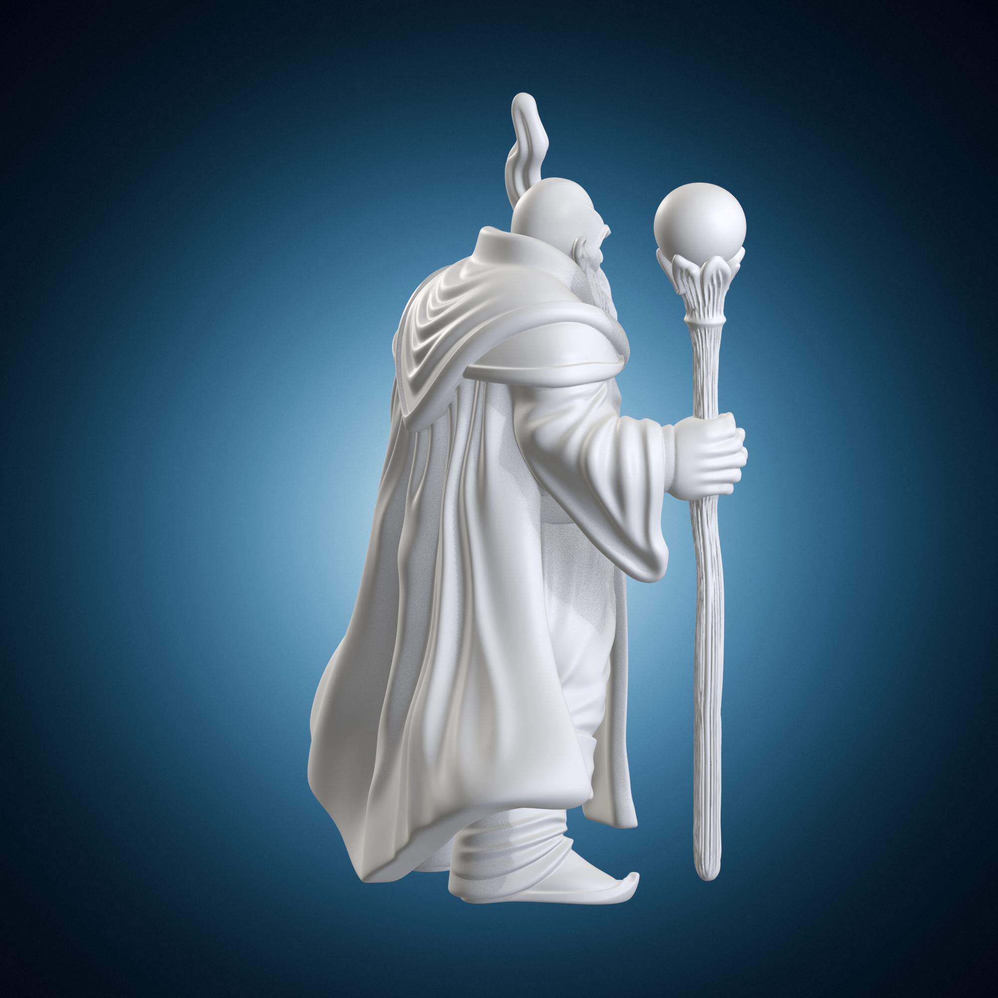 🧙 Wizard Mage Fantasy RPG Miniature on Base・ 3D File for 3D printing・Cults
