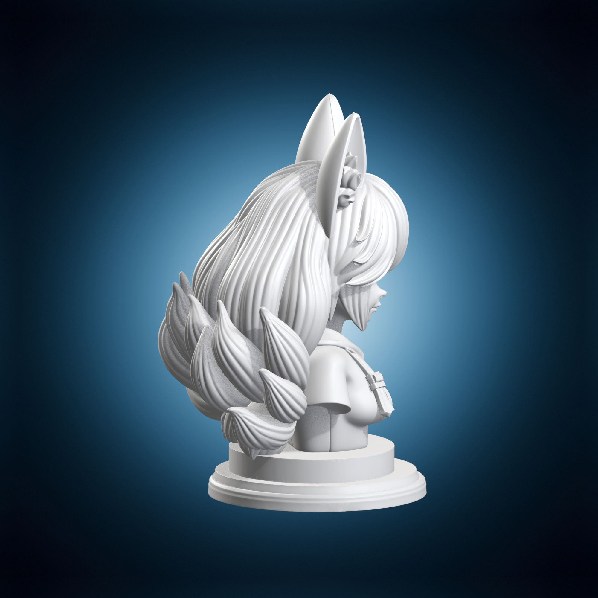 👤 Escultura busto de personaje Ahri League of Legends・Archivo 3D para ...