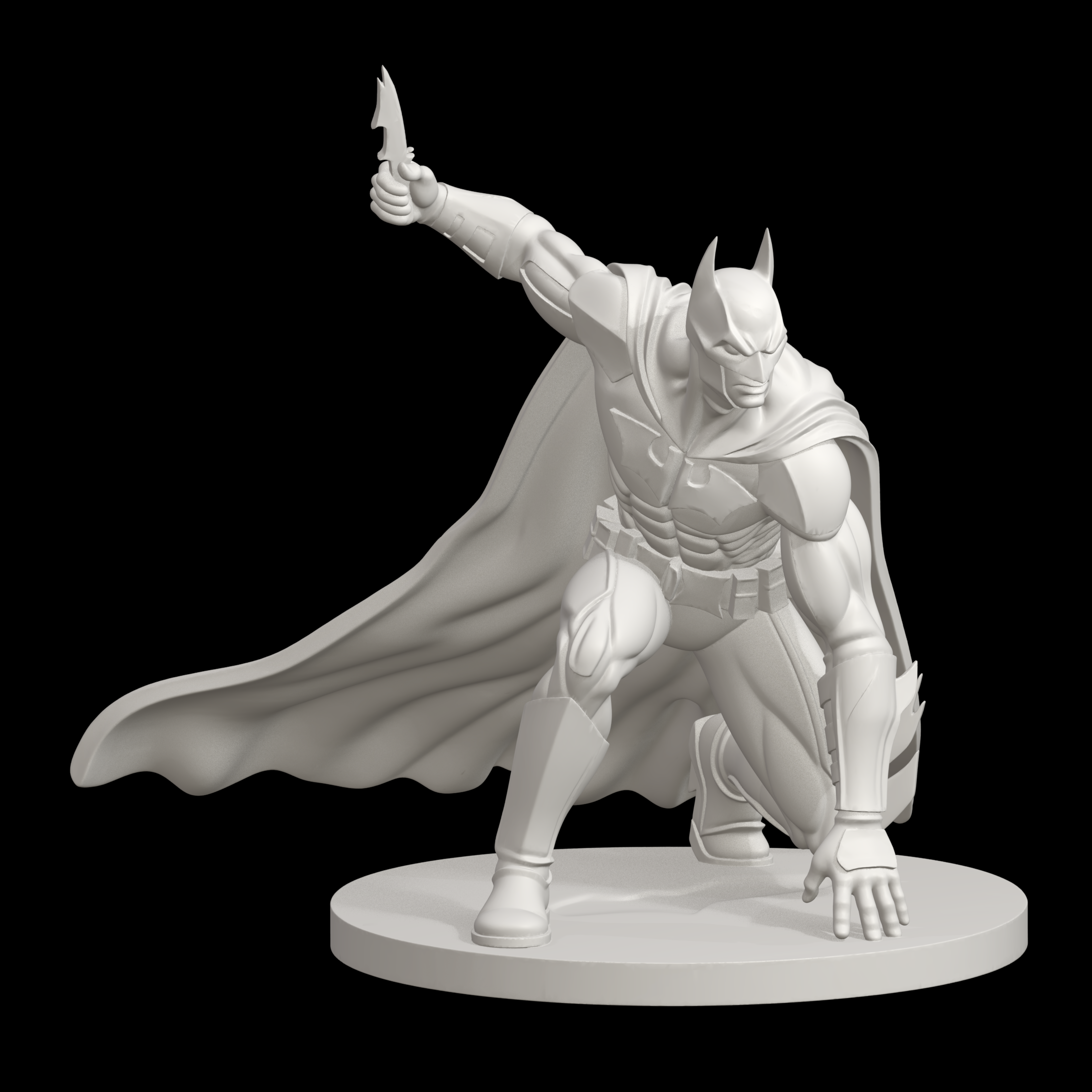🦸 Batman Arkham Statue With Batarang On Base・ 3D File for 3D printing・Cults