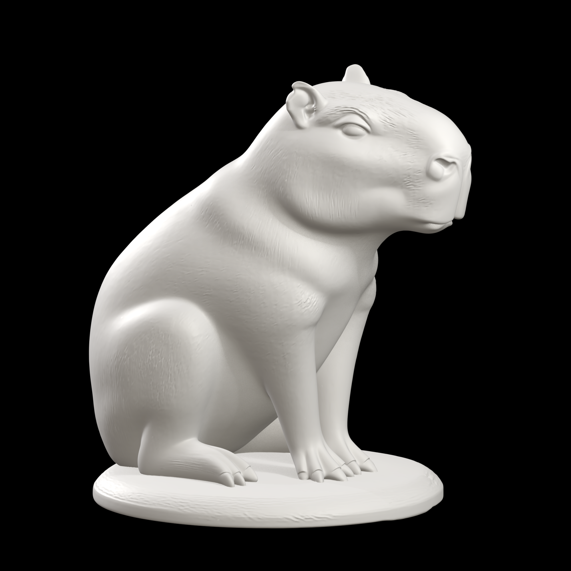 🗿 Capybara Statue d'animal réaliste sur socle・Fichier 3D pour ...