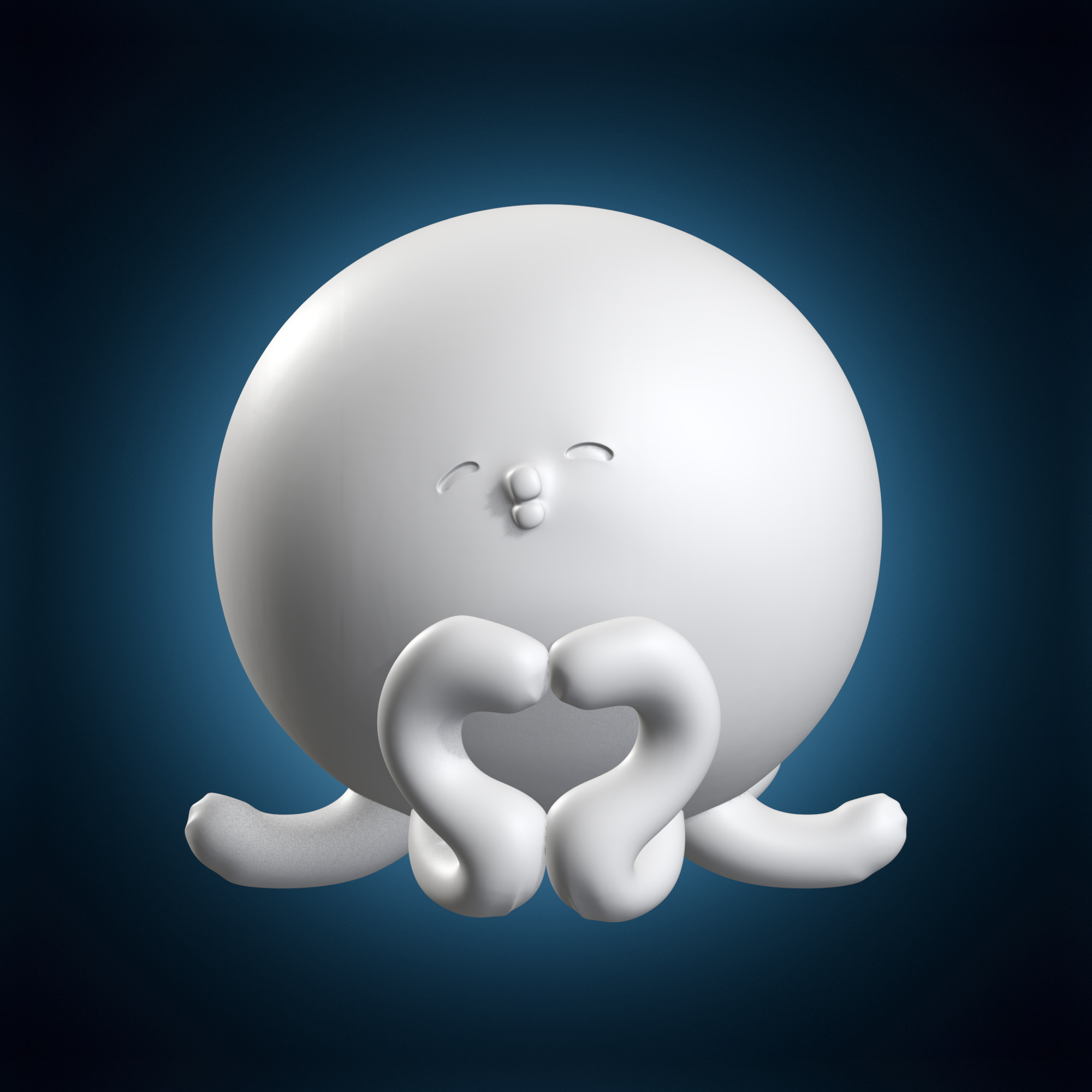 📁 Cartoon-octopus-heart-shape-tentacles-figurine 3D Print Model STL ...