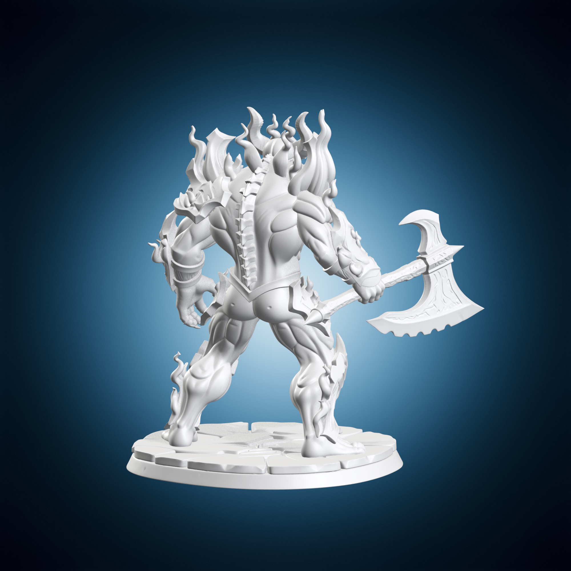 🪓 Moloch Abyssal Demon Lord with Battle Axe Fantasy Monster Miniat・ 3D ...