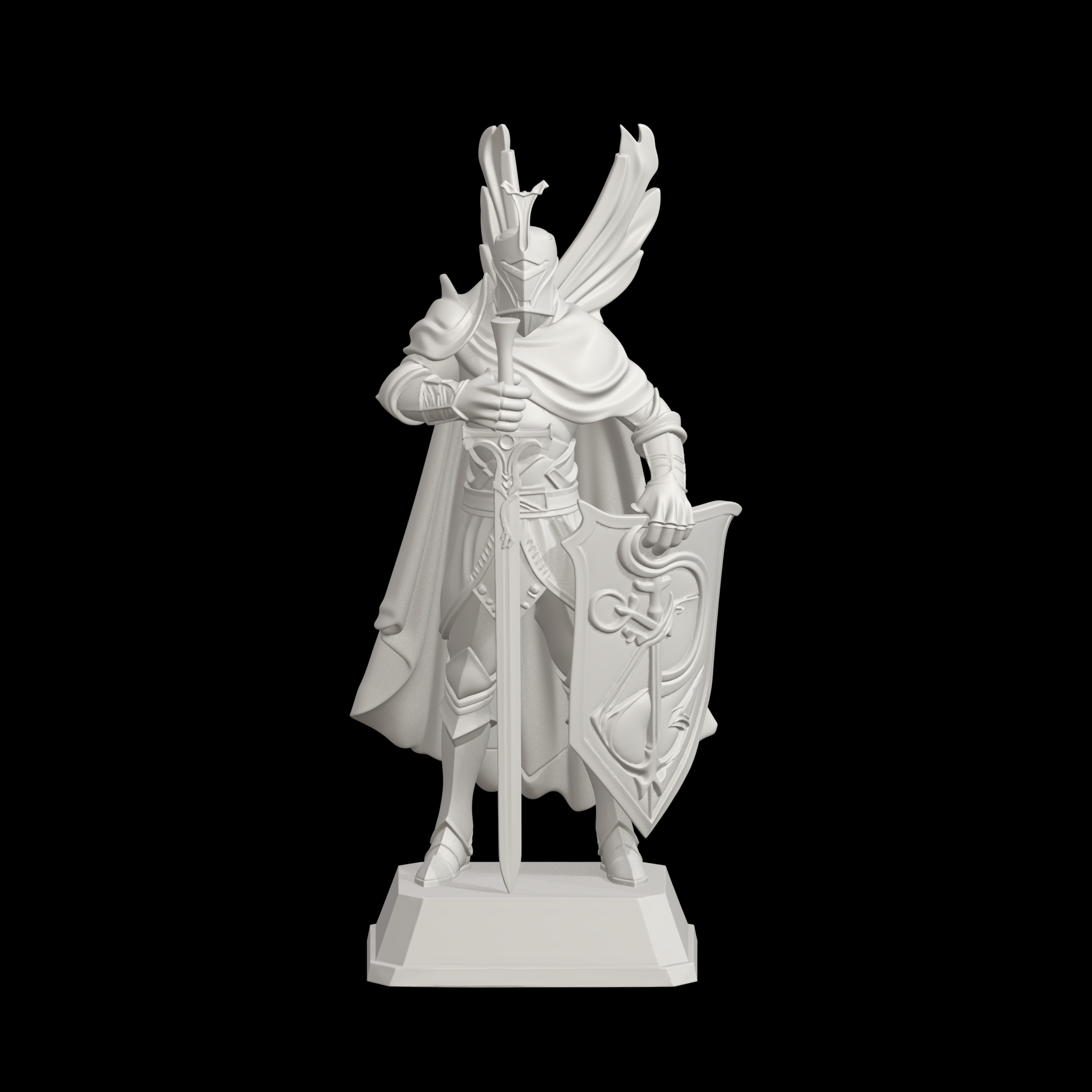 🗡️ Armored Paladin Fantasy RPG Statue On Base・ 3D File for 3D printing ...