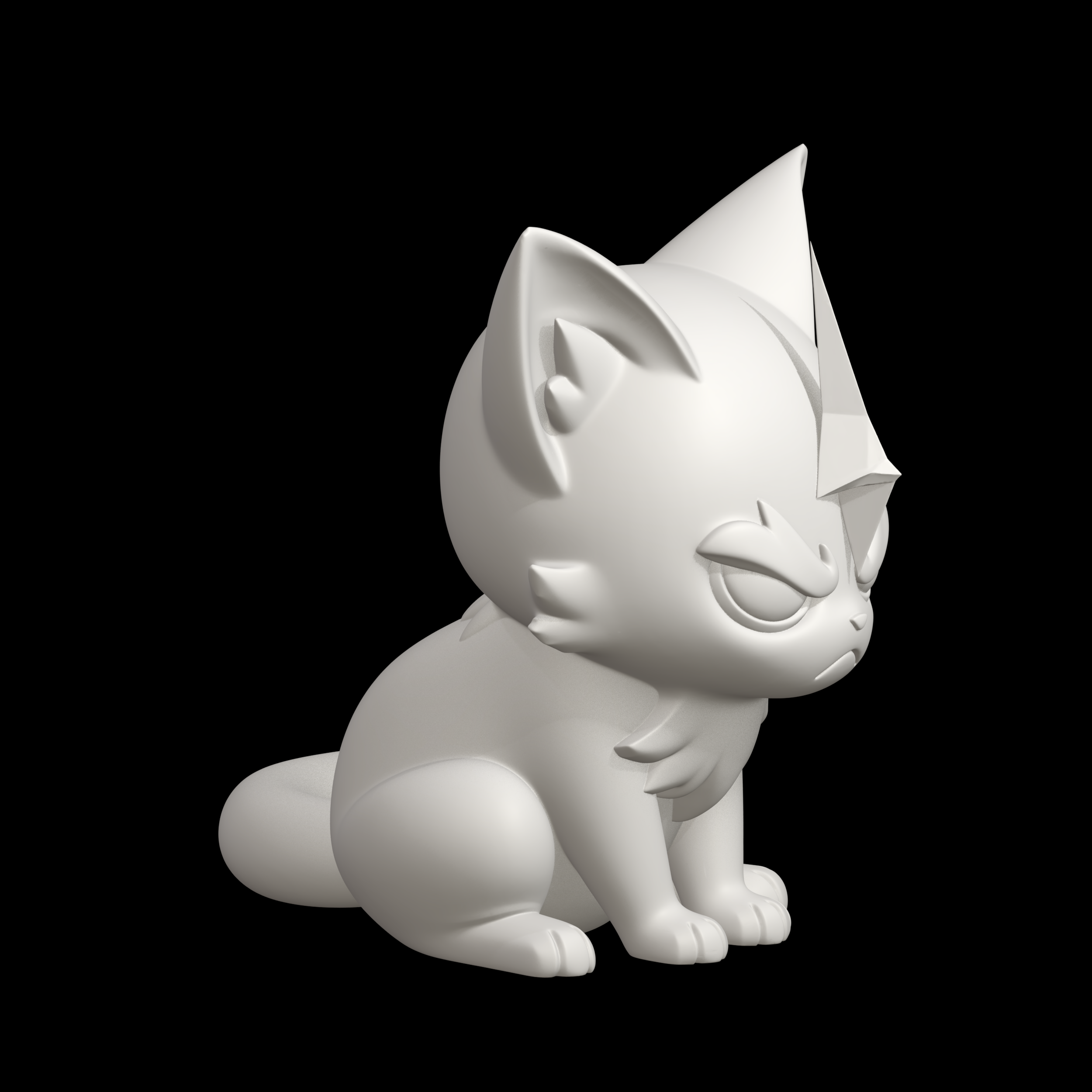 😡 Angry Fox Cub Fantasy Chibi Style Figure・ 3D File for 3D printing・Cults