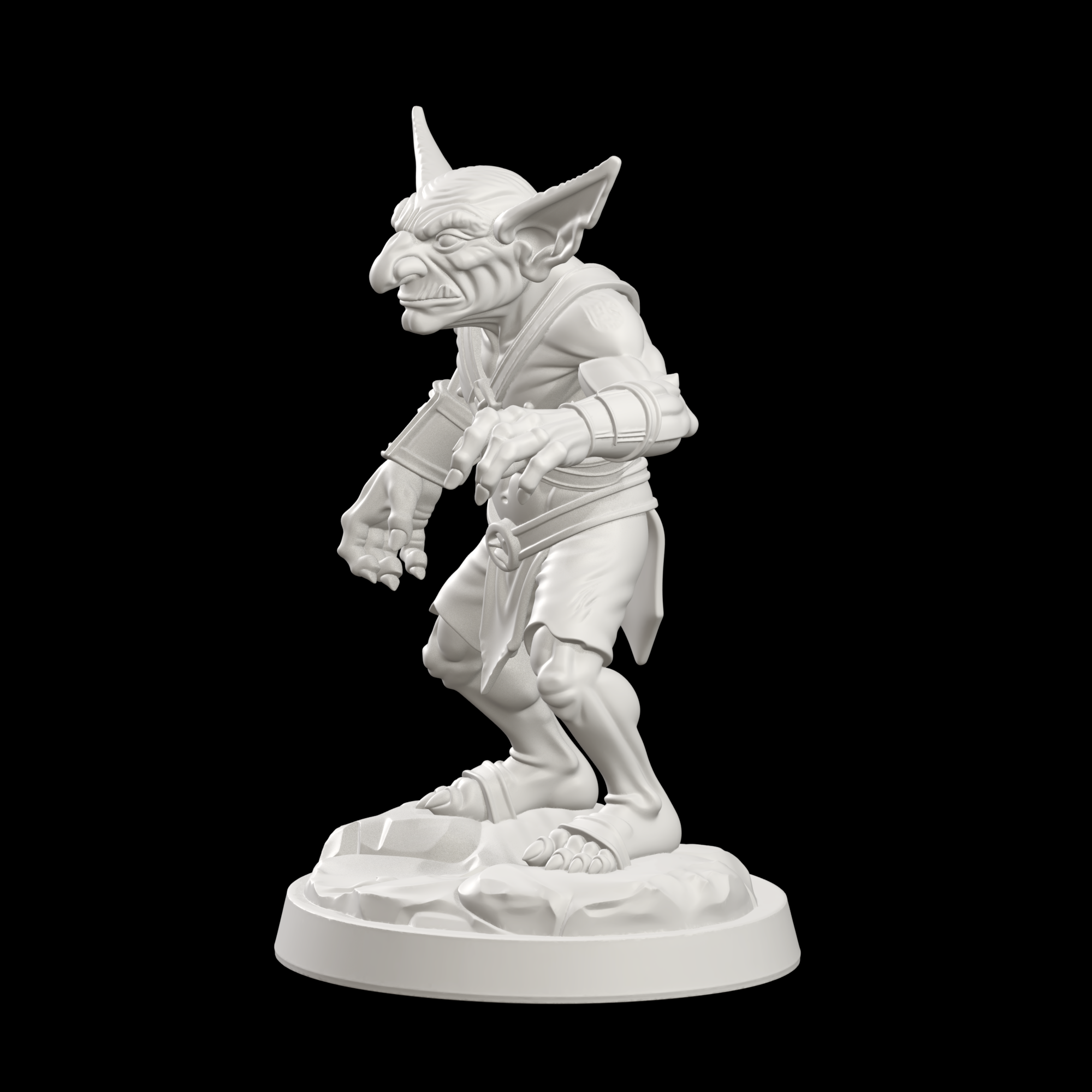 👺 Goblin Warrior On Decorated Base・ 3D File for 3D printing・Cults