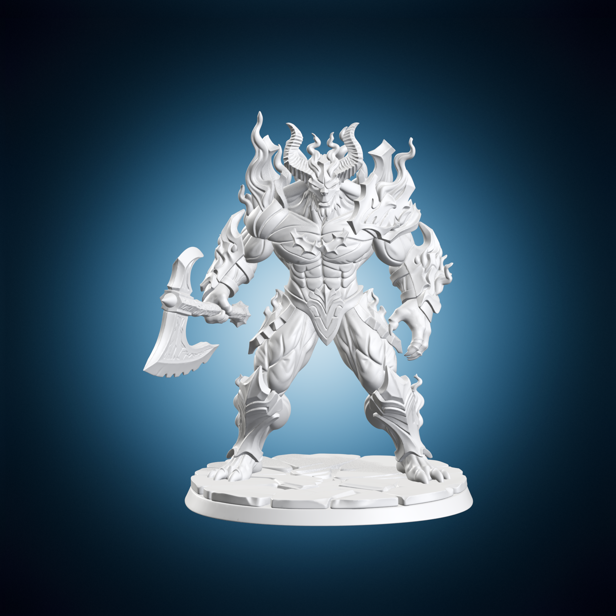 🪓 Moloch Abyssal Demon Lord with Battle Axe Fantasy Monster Miniat・ 3D ...