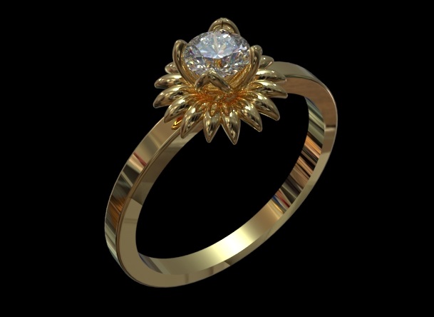 STL file Sunflower ring 🌻 ・3D printing idea to download・Cults