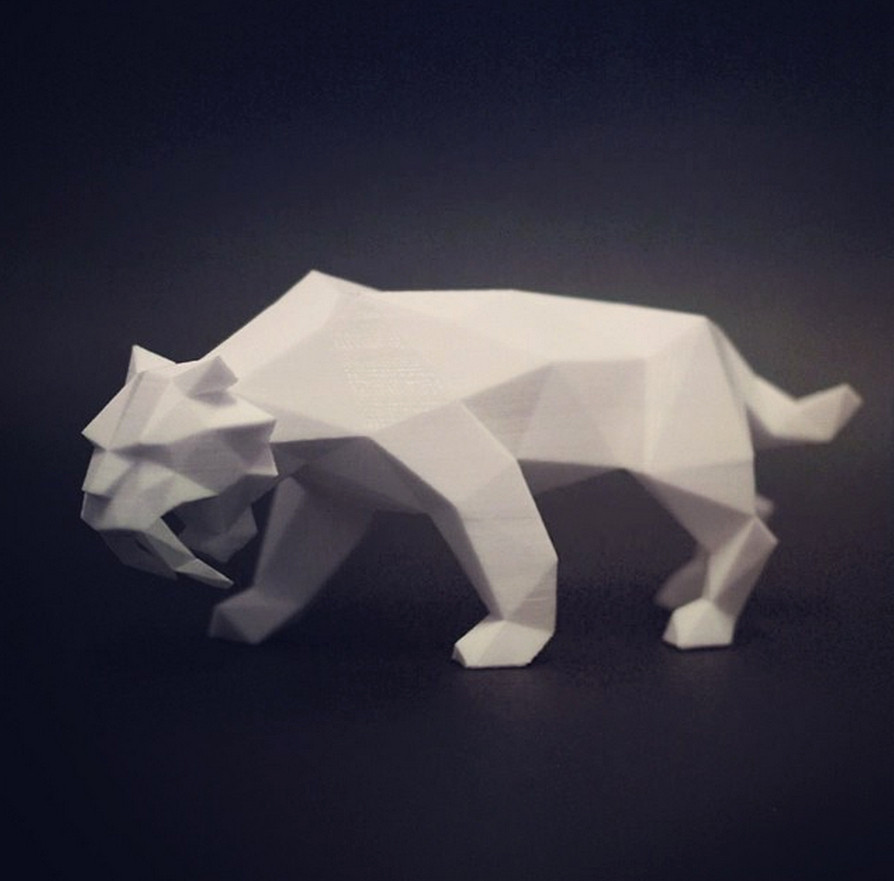 STL file Low Poly Saber Toothed Tiger 🐅 ・Design to download and 3D ...