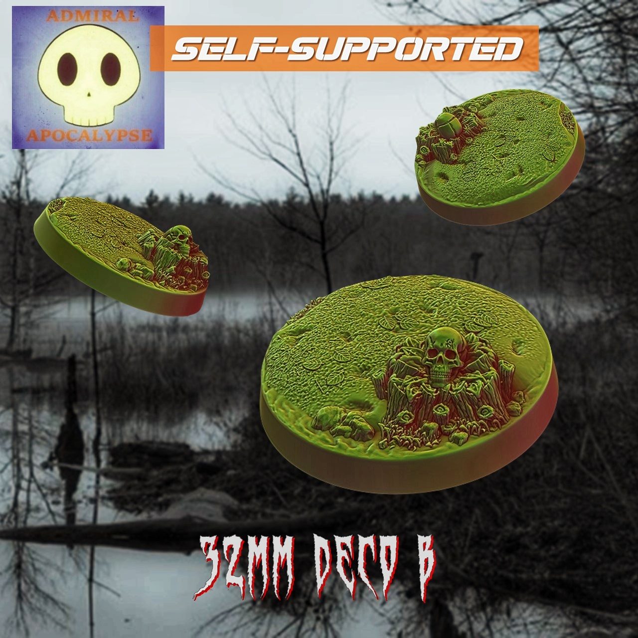 🌳 Swamp Base Set (15 Stl Files//6 different base sizes// Round & Oval ...