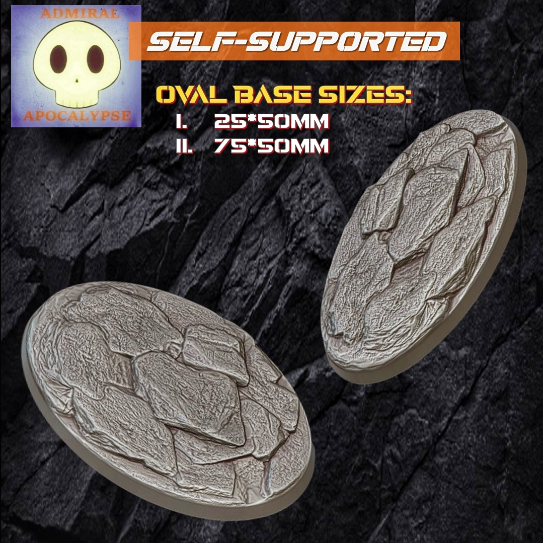 🪨 Rock ground Base Set 3 (Round and Oval Bases// 6 different base sizes ...