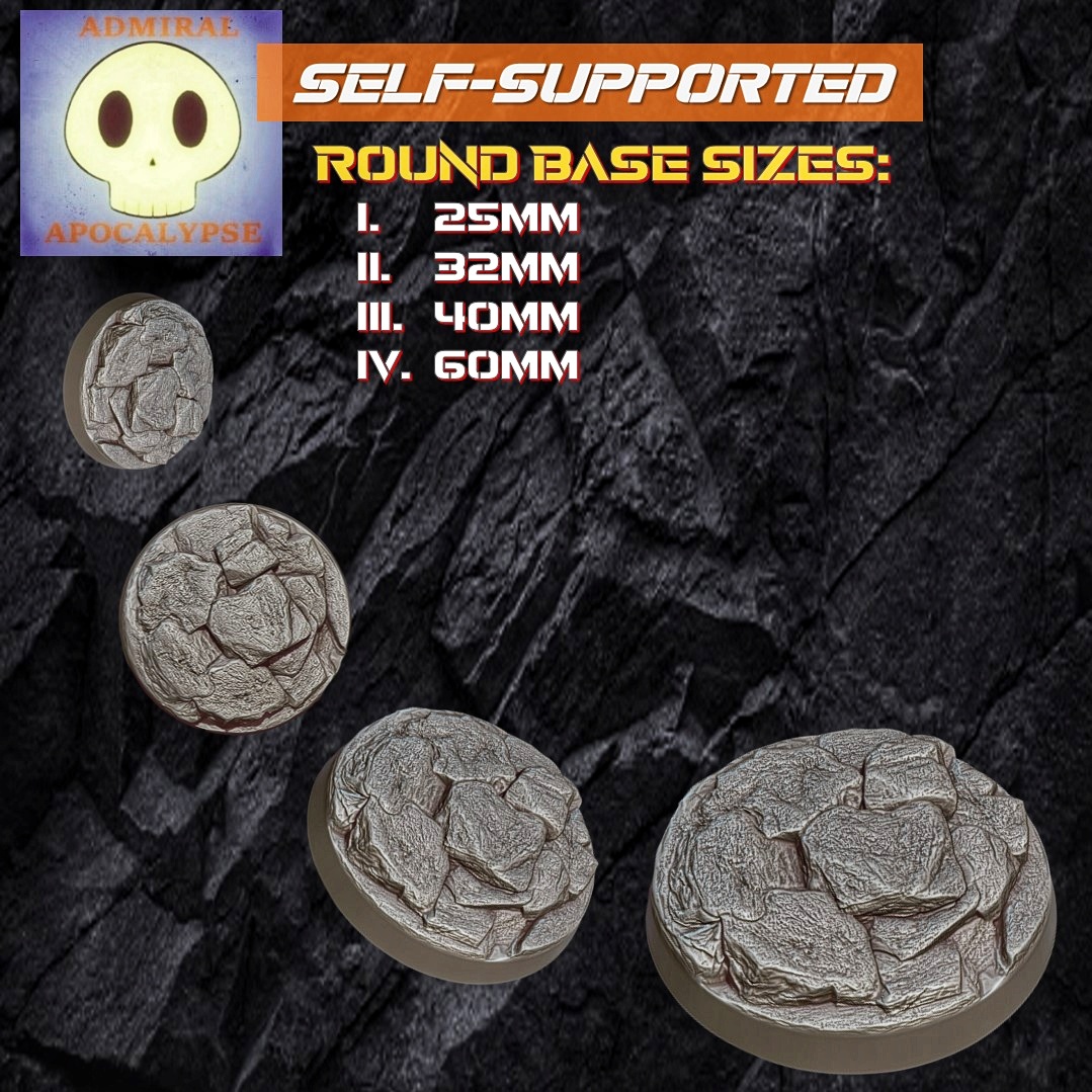 🪨 Rock ground Base Set 3 (Round and Oval Bases// 6 different base sizes ...