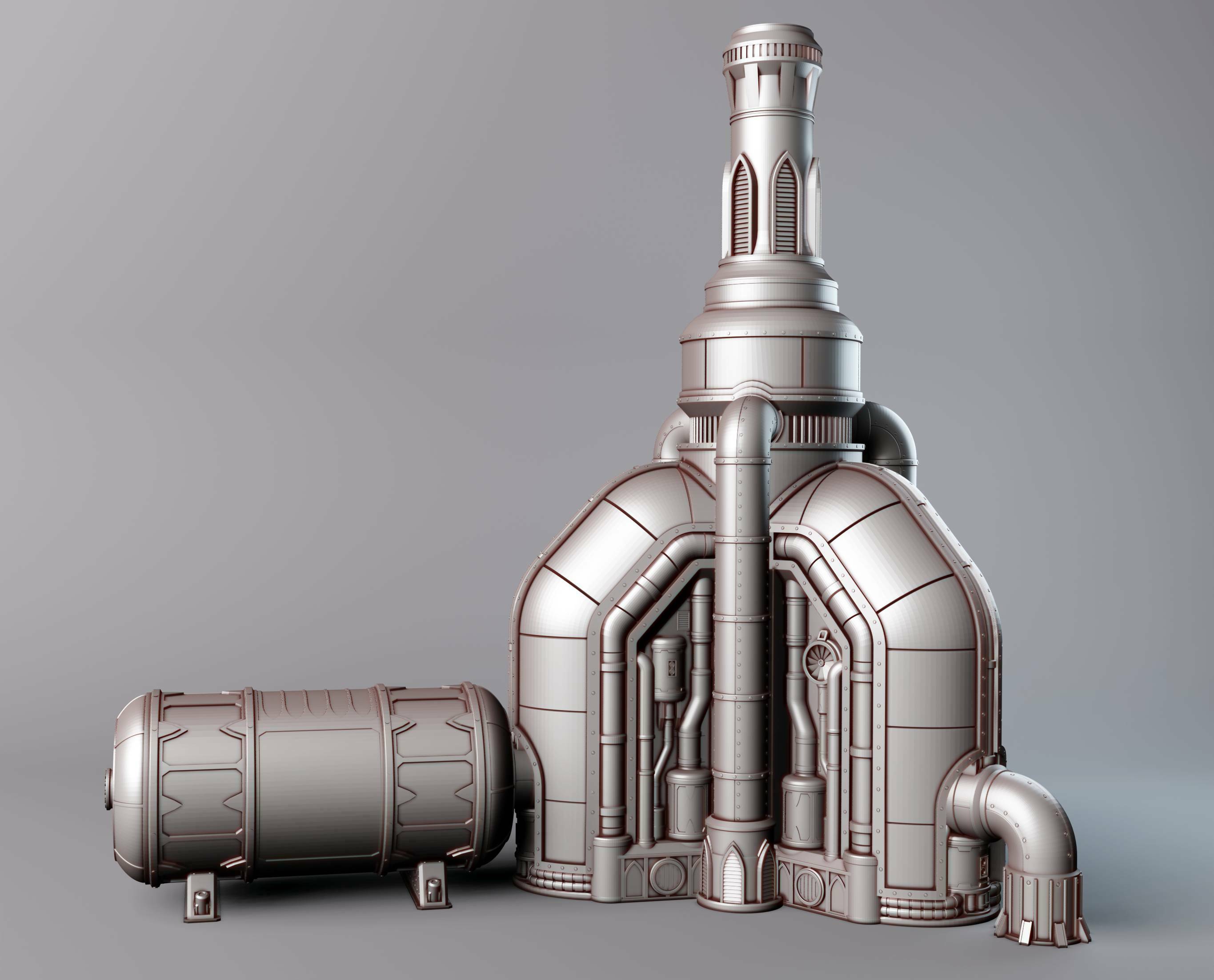 ⚔ Fuelgurin Refinery - Warhammer 40K/Necromunda/Scifi Facility・ STL ...