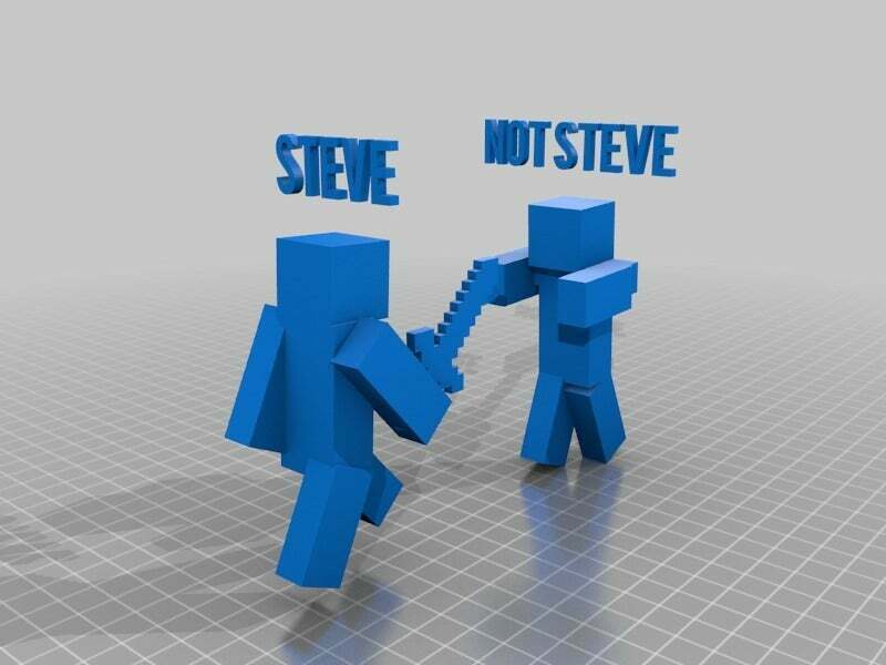 Free STL file Steve fighting back 🔙 ・Object to download and to 3D print ...