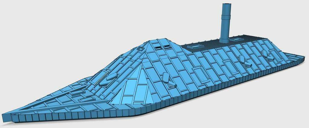 😤 Confederate Steam Ram Ironclad 'Texas' 28mm scale Modular Design ...