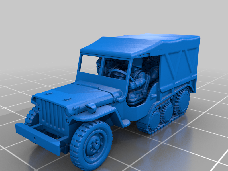 🇺🇸 T28 HALF TRACK JEEP・Free 3D File for ・Cults