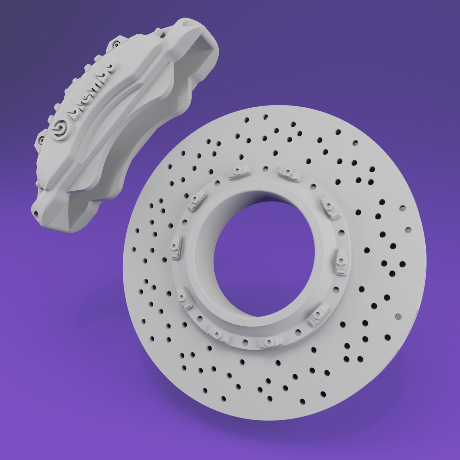 🛞 Ceramic brake disc and caliper - 1/24 - Scale Model Accessories・ STL ...