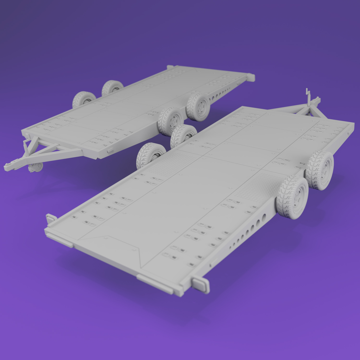 STL file Car Trailer - Long Style - 1:24 - scale model accessories 🚗 ...