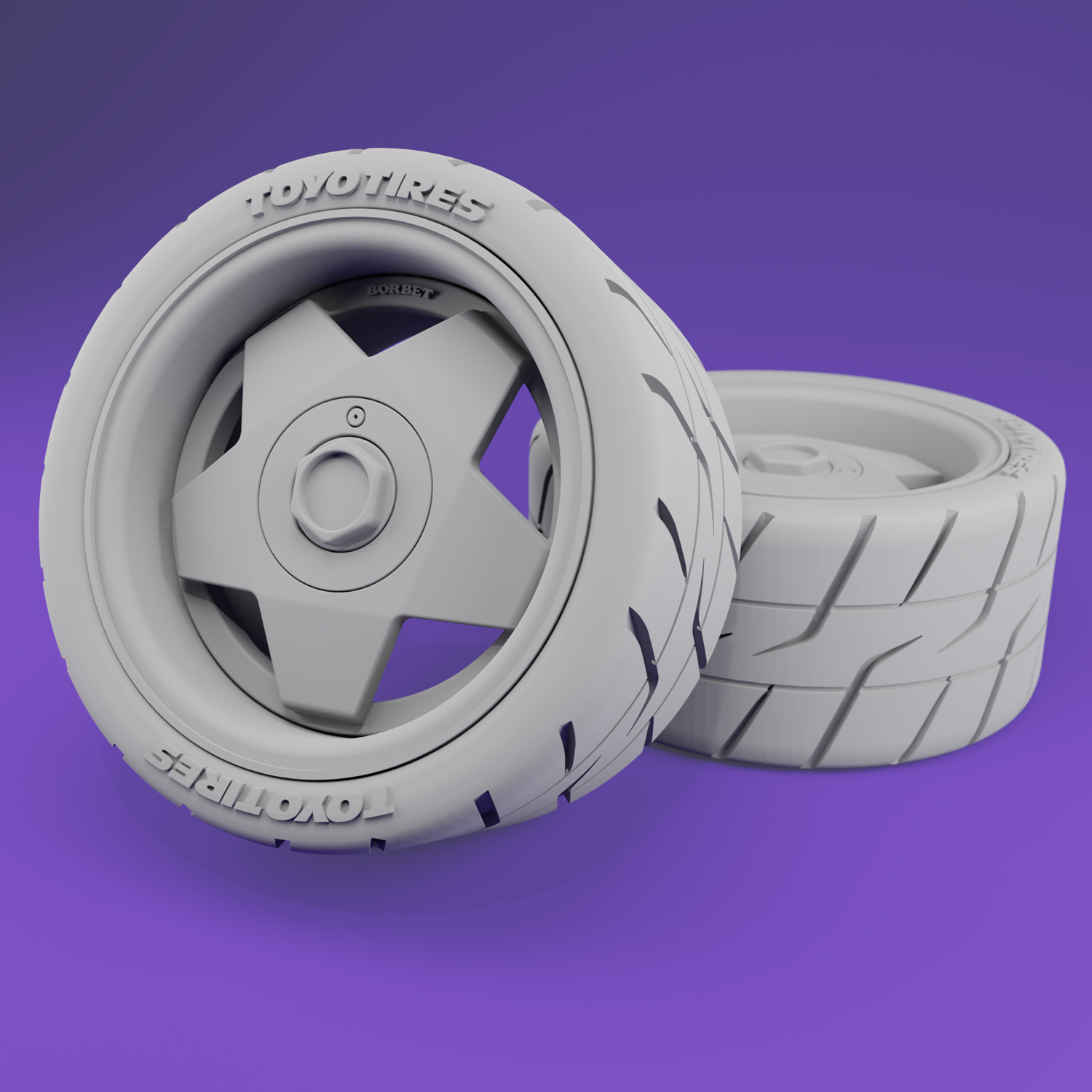 🛞 Borbet Classic A Style - Scale Model Wheel set - 17-18" - Rim and ...