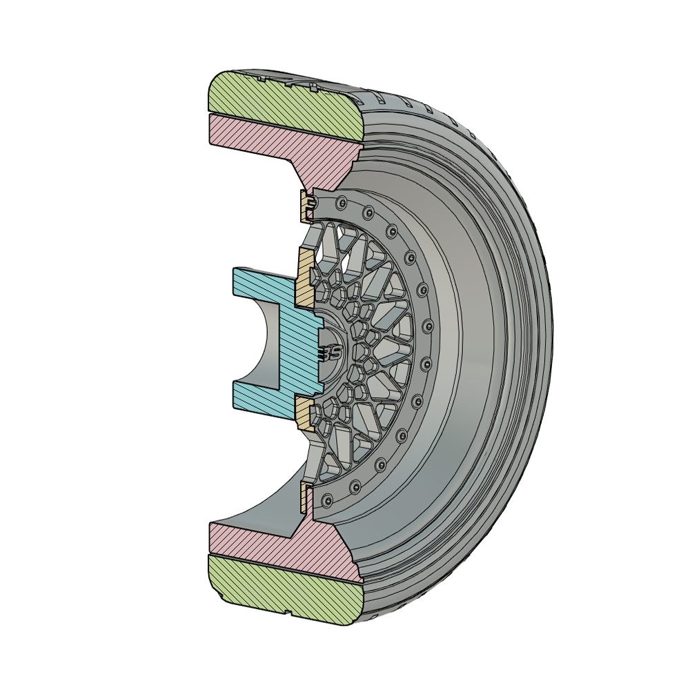 🛞 BBS RS 16to18 Style - scale model wheel set - 17-18" - rim and tire ...