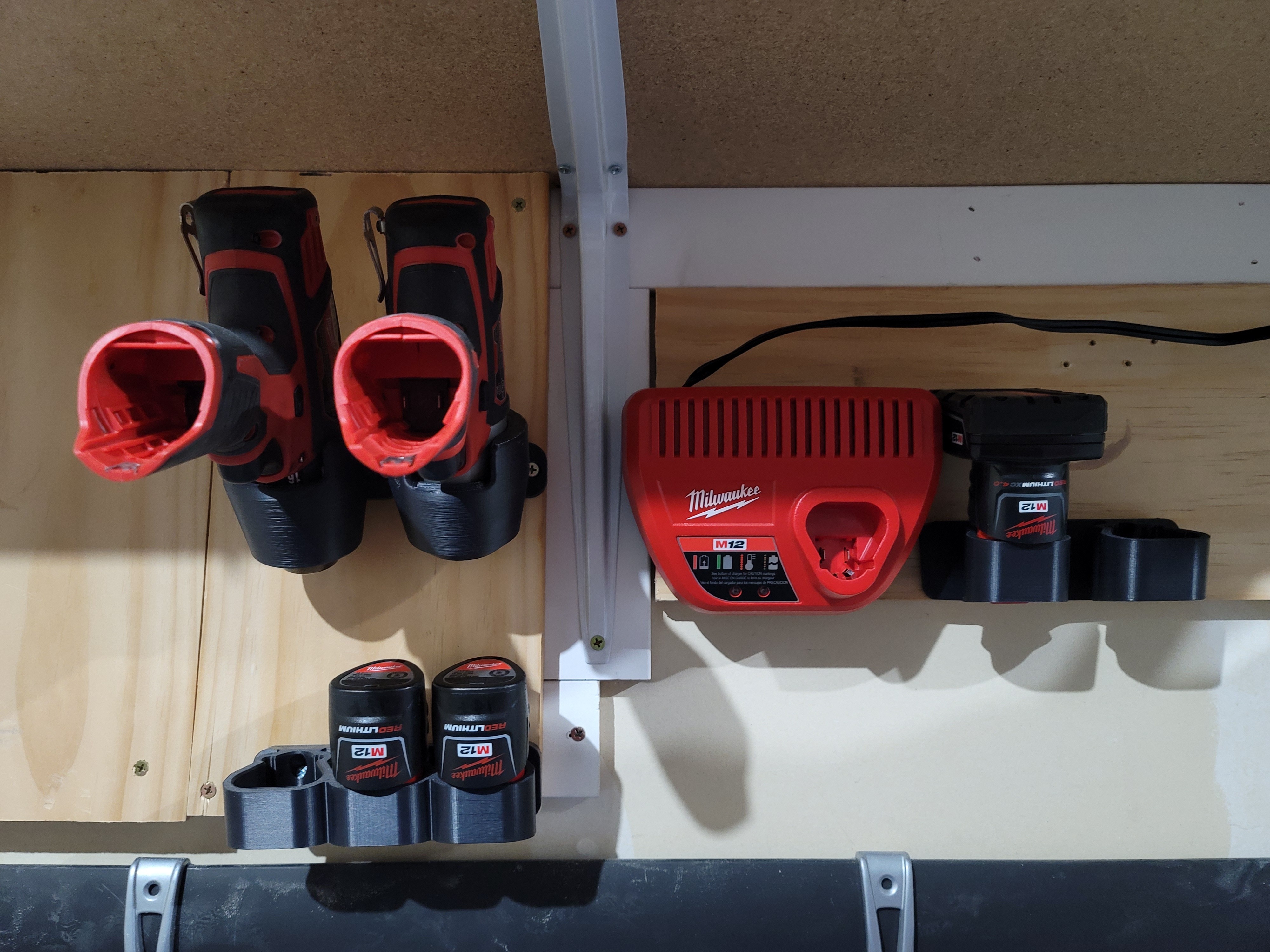 3D printed M12 Cordless Drill Storage Mounts・Cults