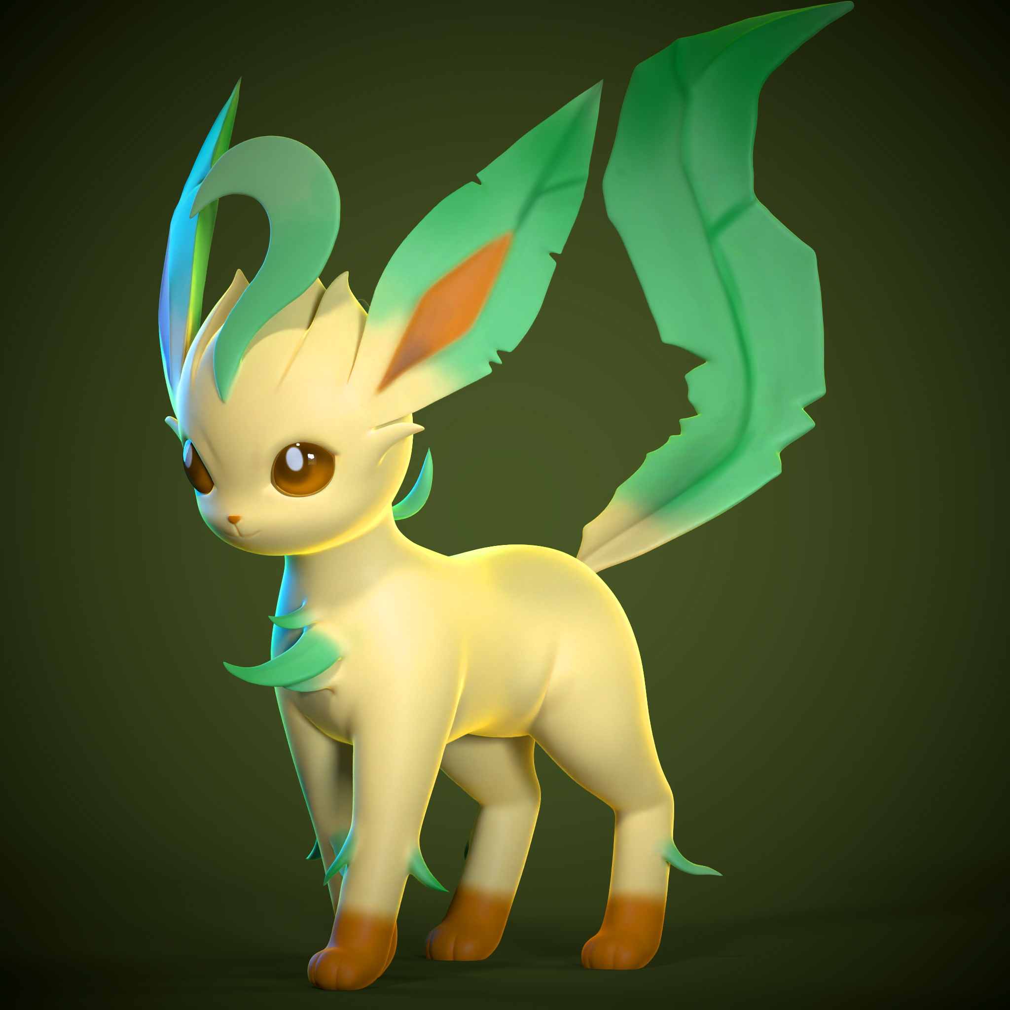 STL file leafeon Pokemon 🐉・3D printer model to download・Cults