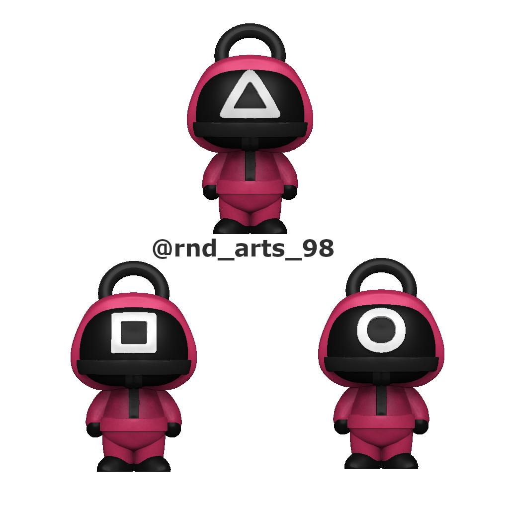 OBJ file Squid game key 3 pack - Squid game keychain Netflix printable ...