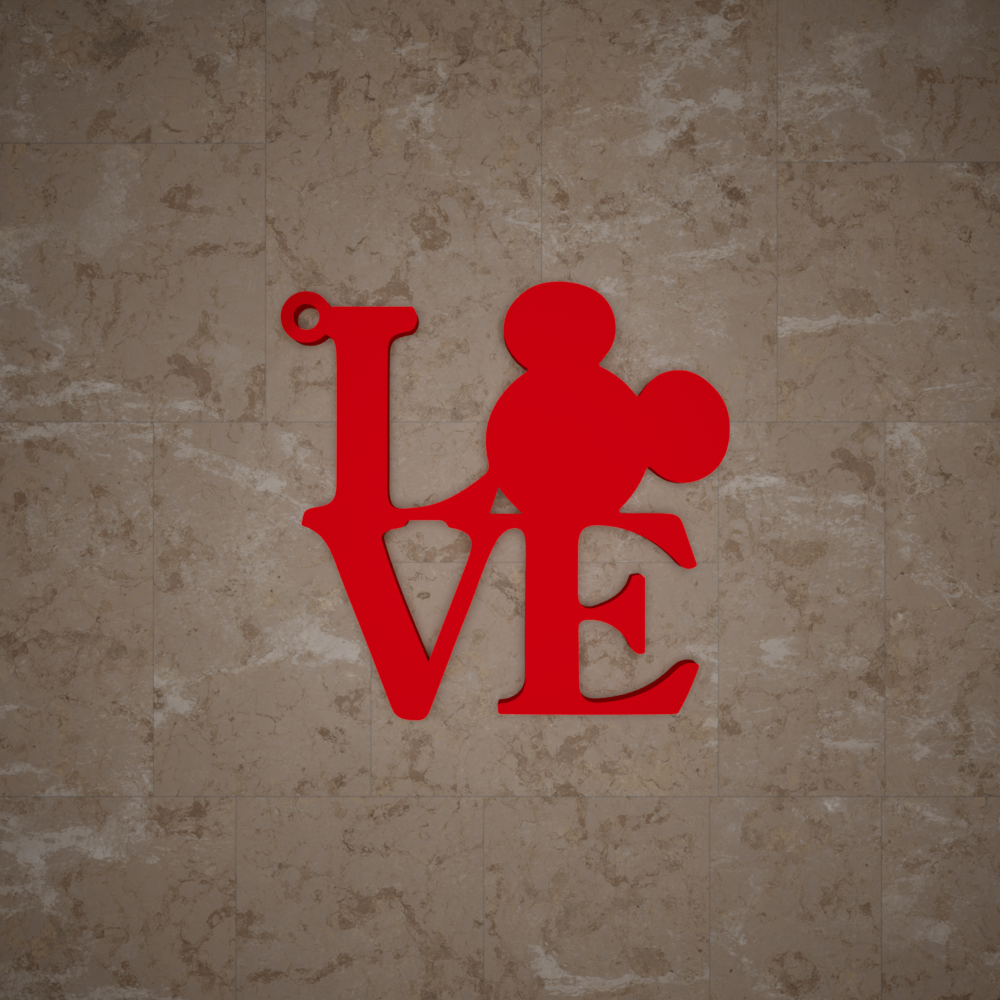 STL file LOVE MICKEY key chain key chain ️‍🔥 ・3D printer design to ...