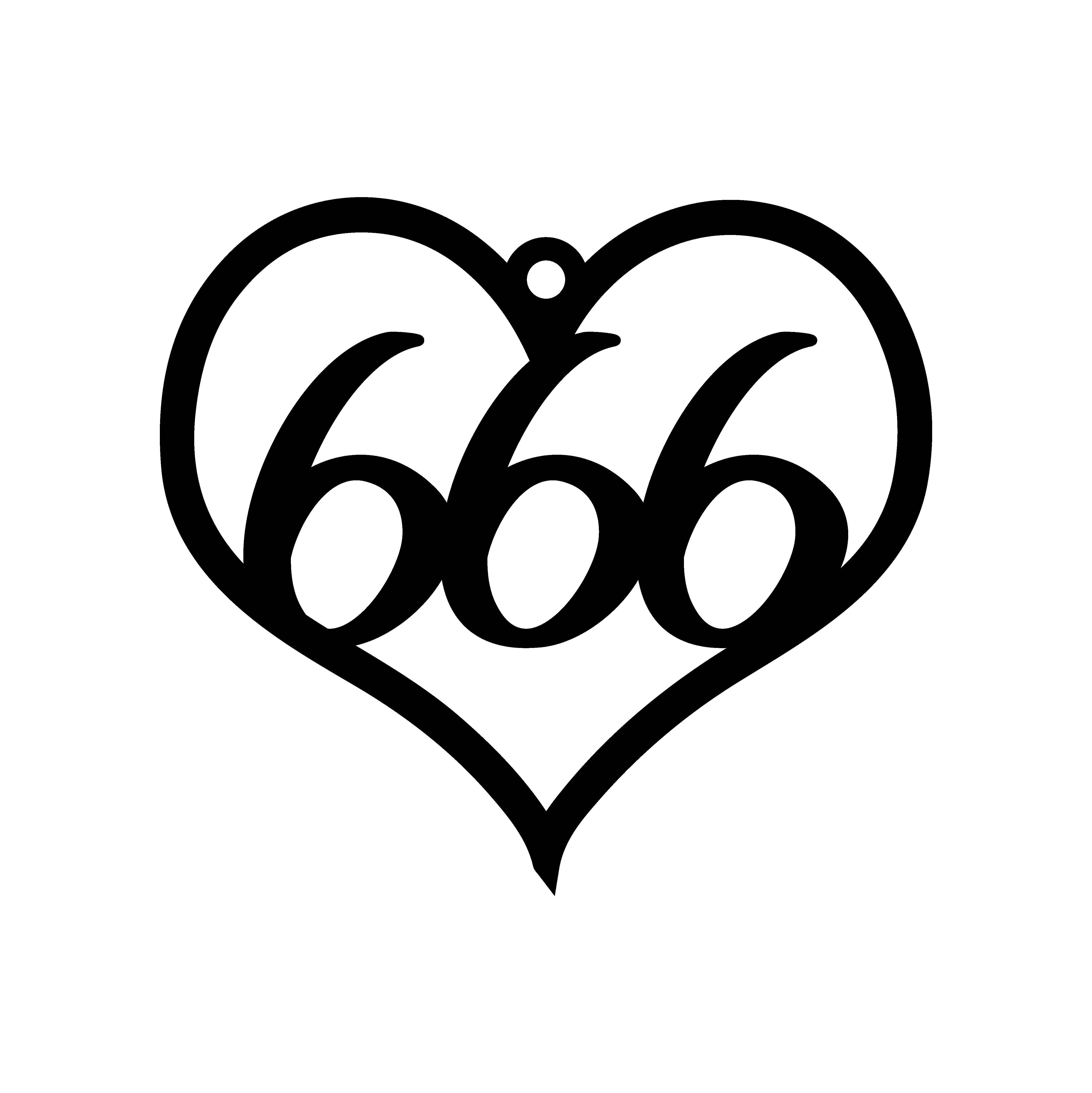 STL file Keyring HEART 666 🗝️・3D print object to download・Cults