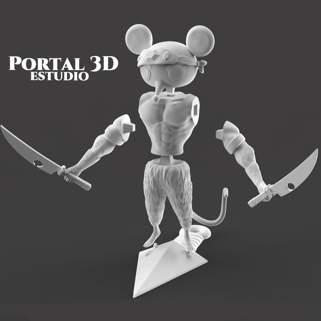 Archivo STL NINJU MUKIMUKI NEZUMI V2 /RATON MUSCULOSO/ KIMETSU NO YAIBA ...