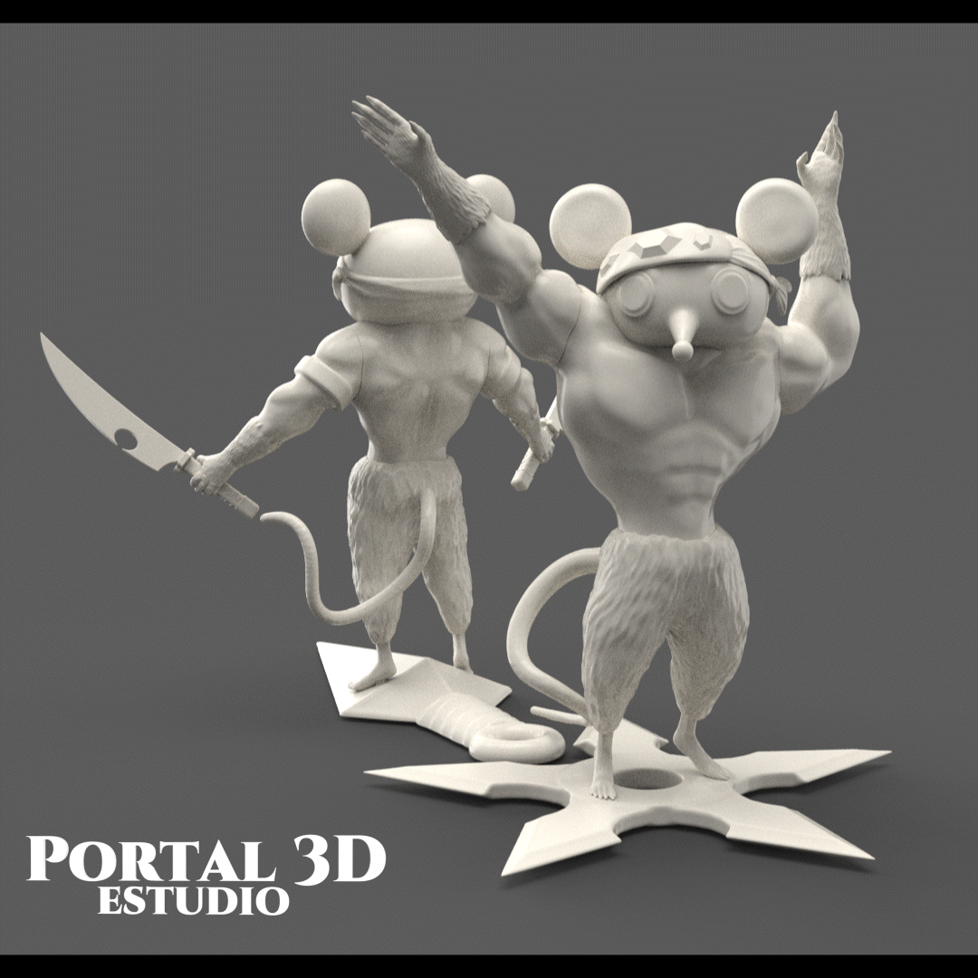 🐁 PACK 2 NINJU MUKIMUKI NEZUMI /MUSCLE MOUSE/ KIMETSU NO YAIBA・ 3D File ...