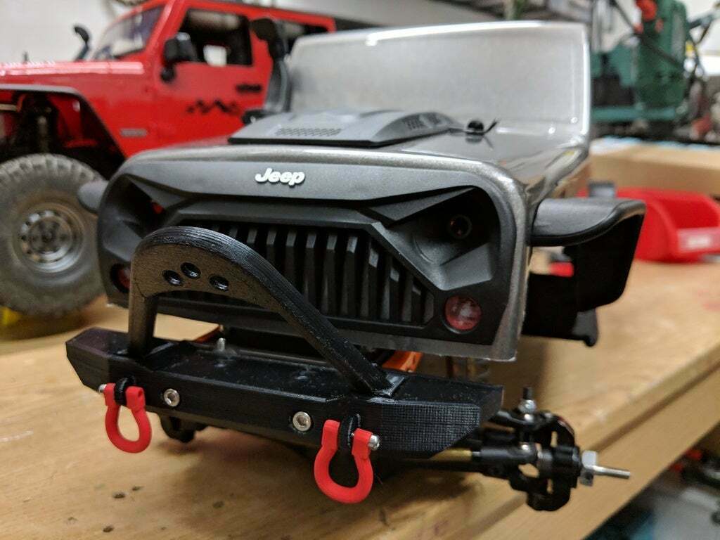🚗 Jeep Wrangler front bumper for SCX10・Free STL File for ・Cults