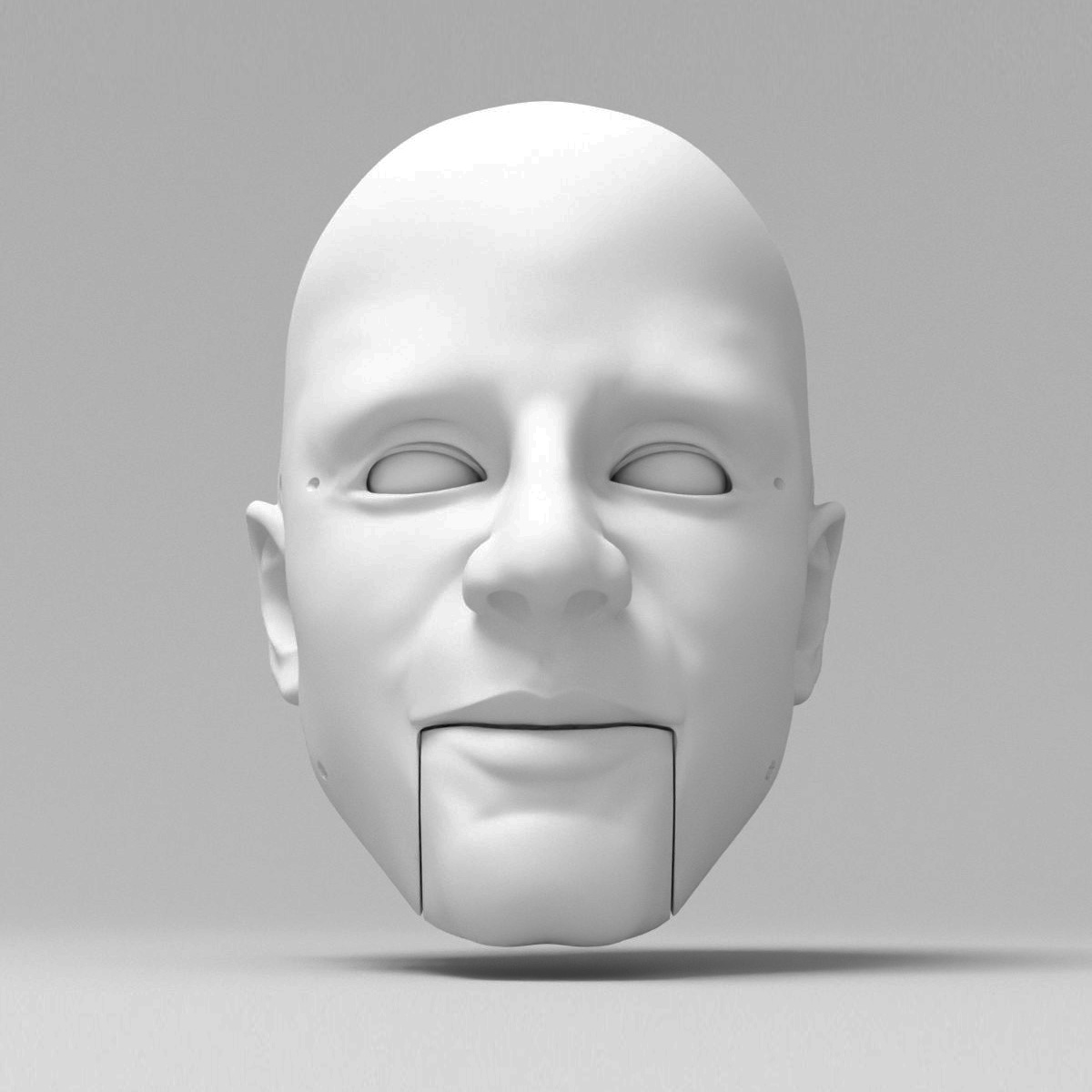 👄 Head with moveable mouth, eyes and eyelids - high forehead (for doll ...