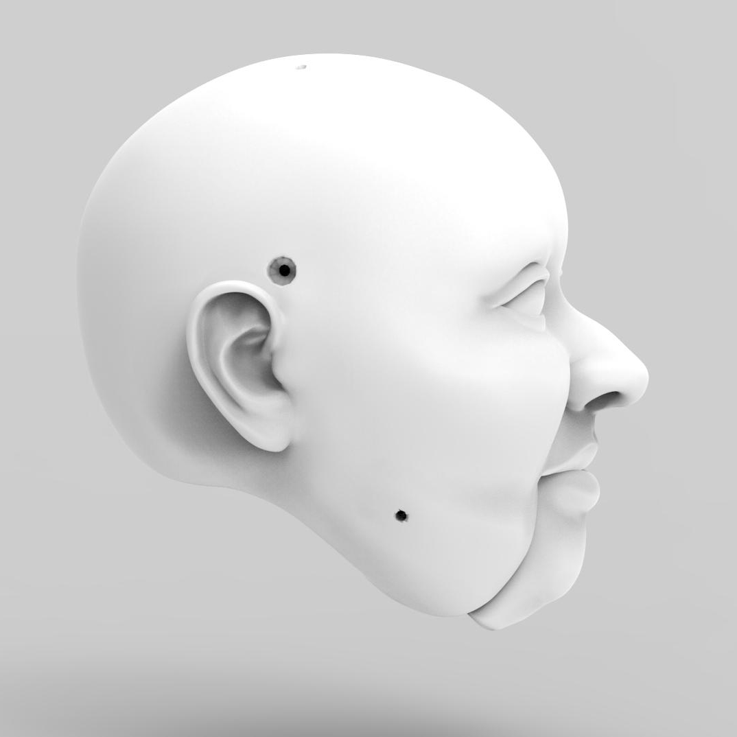 👨 Fat Man / Woman – head with opening mouth (for doll, marionette ...