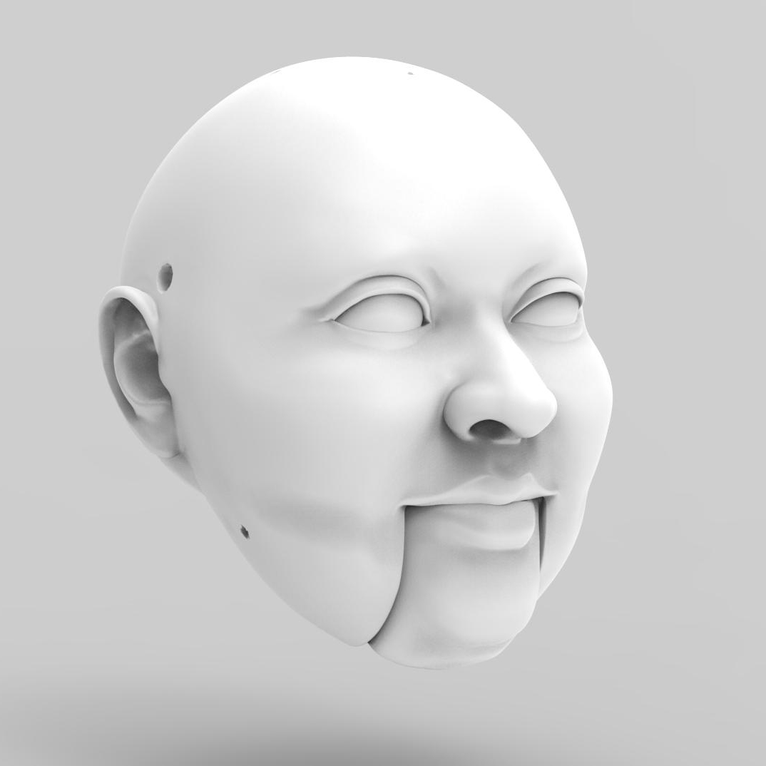 👨 Fat Man / Woman – head with opening mouth (for doll, marionette ...