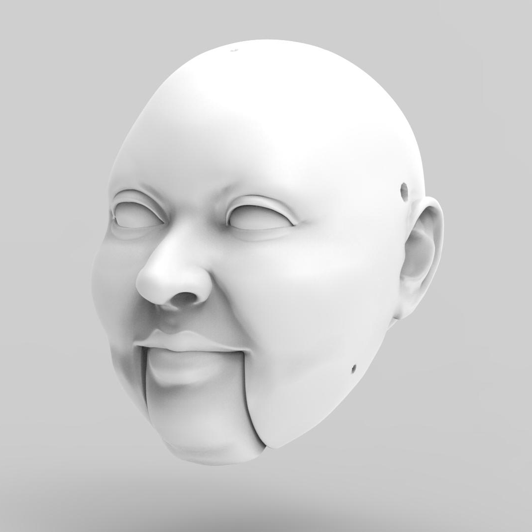 👨 Fat Man / Woman – head with opening mouth (for doll, marionette ...