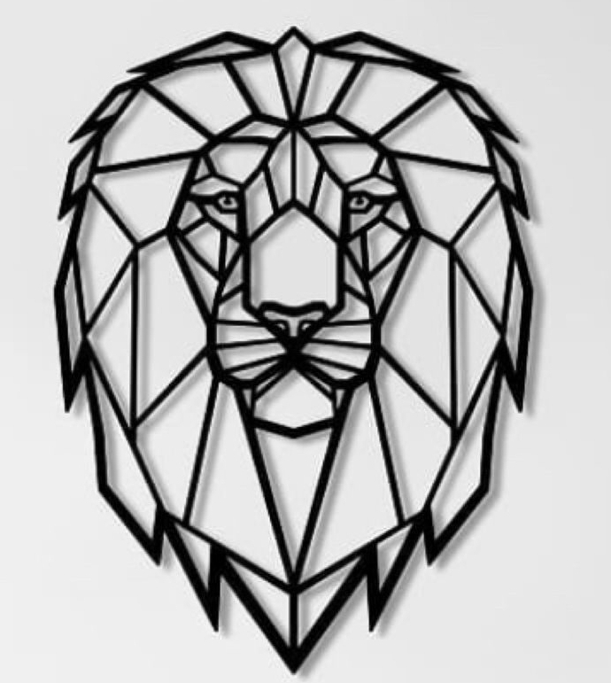 Fichier STL gratuit Sculpture murale tête de lion 2D 🗿 ・Objet pour ...
