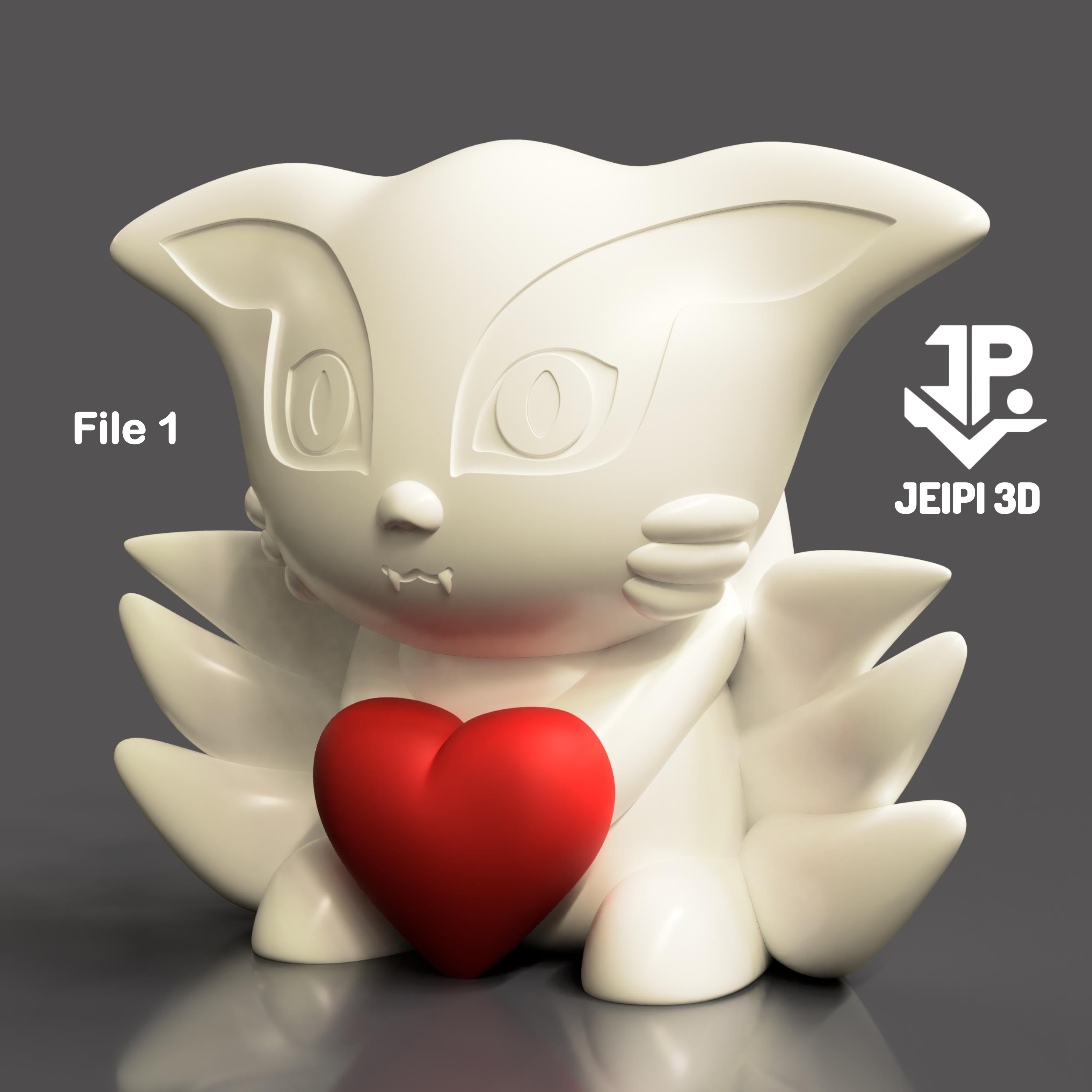 Archivo STL KIUBY KURAMA BIJUU CORAZÓN BABY CHUBBY HAPPY VALENTINE SAN ...