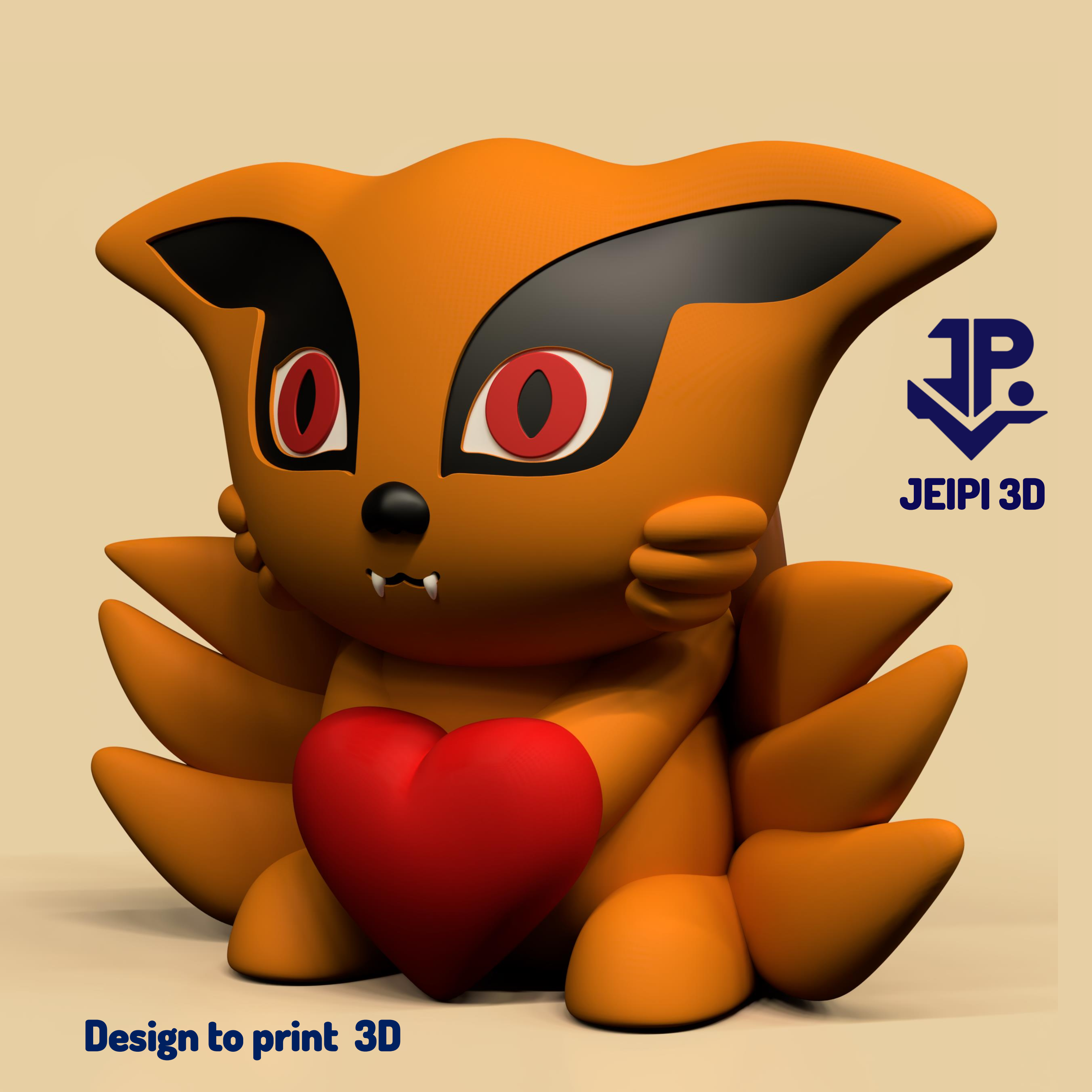 Archivo STL KIUBY KURAMA BIJUU CORAZÓN BABY CHUBBY HAPPY VALENTINE SAN ...