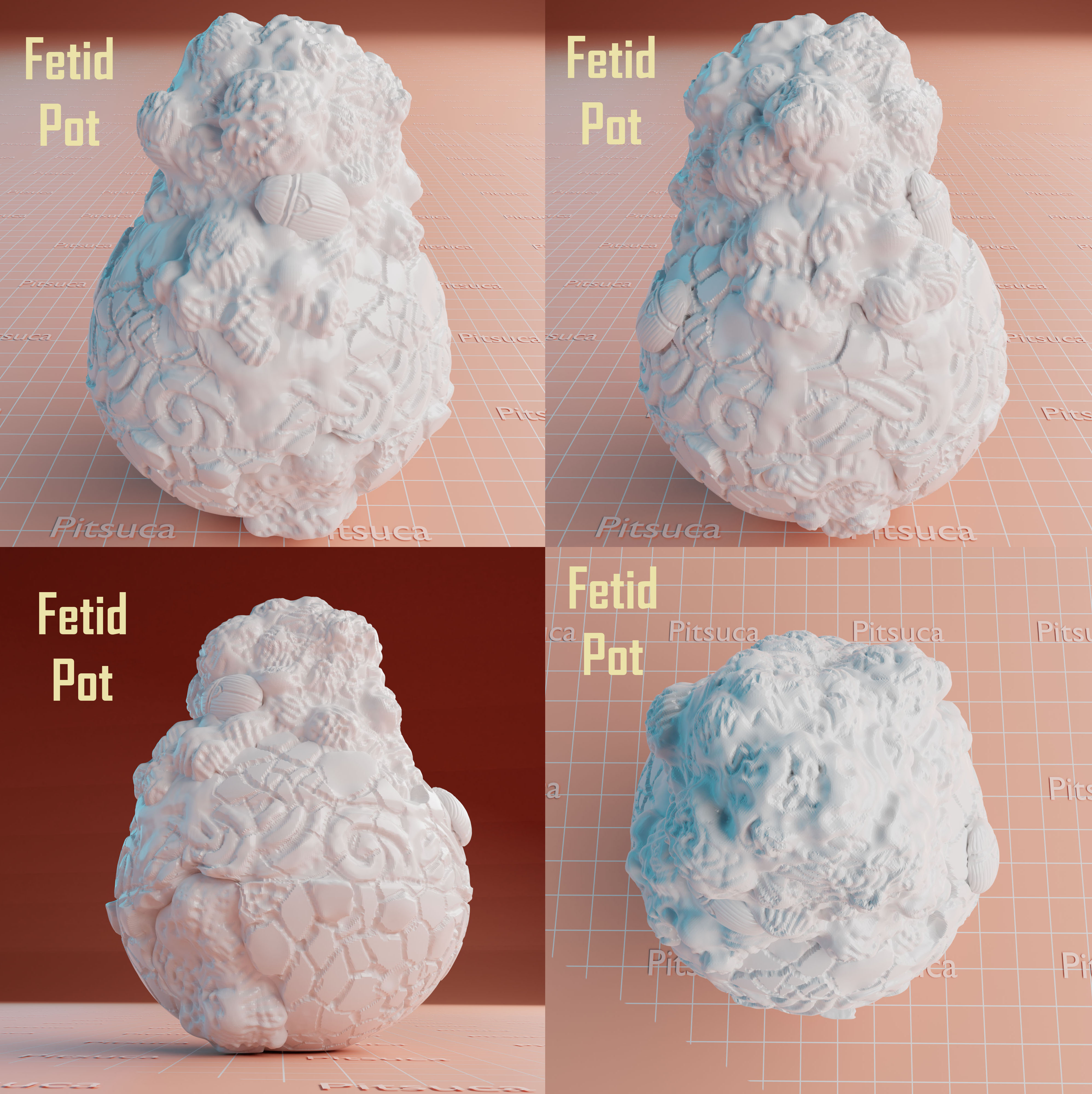 🪴 Cracked pot, Sleep pot, Fetid pot armas de elden ring・Archivo STL ...